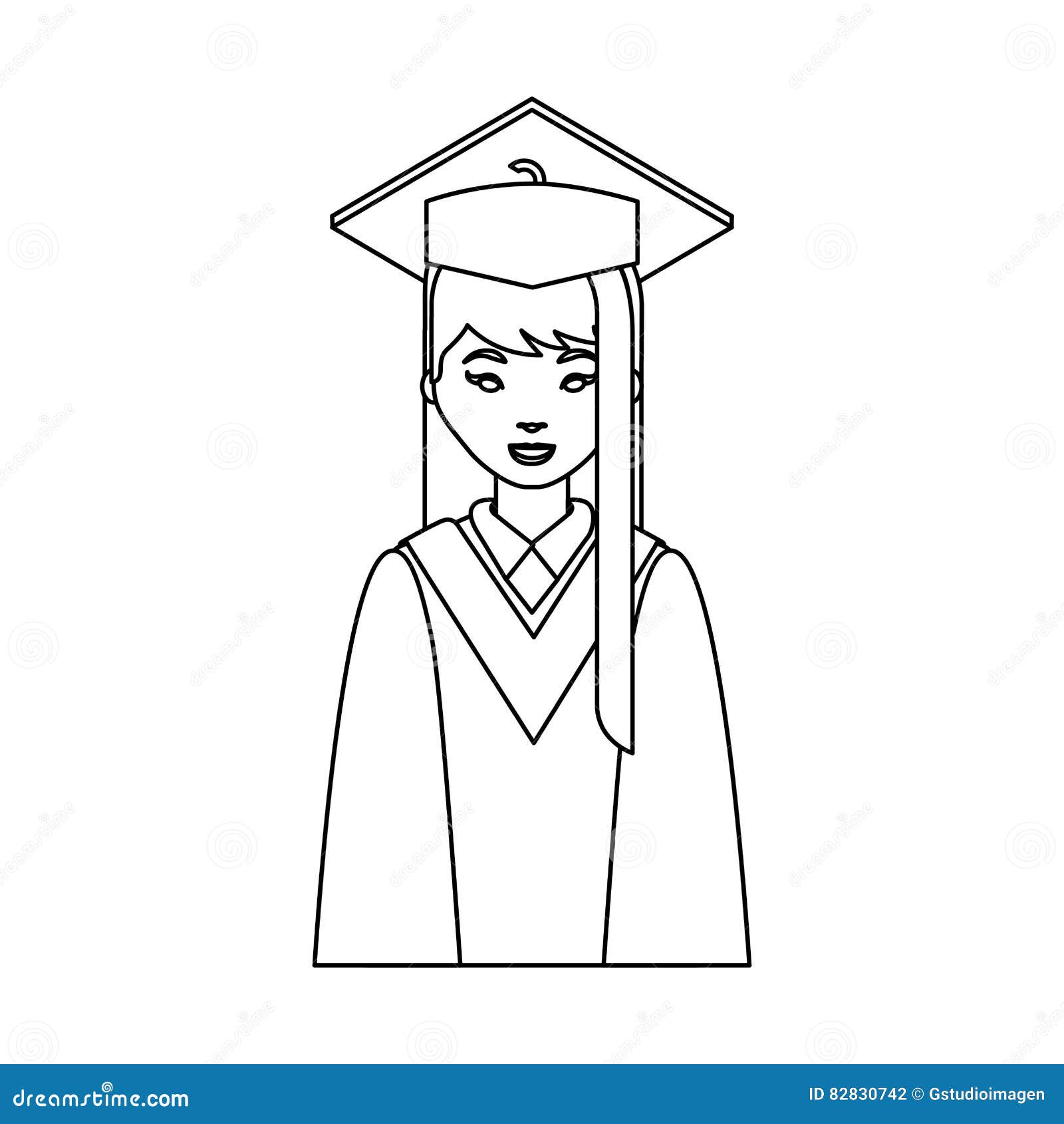 Student with Graduation Uniform Stock Illustration - Illustration of ...