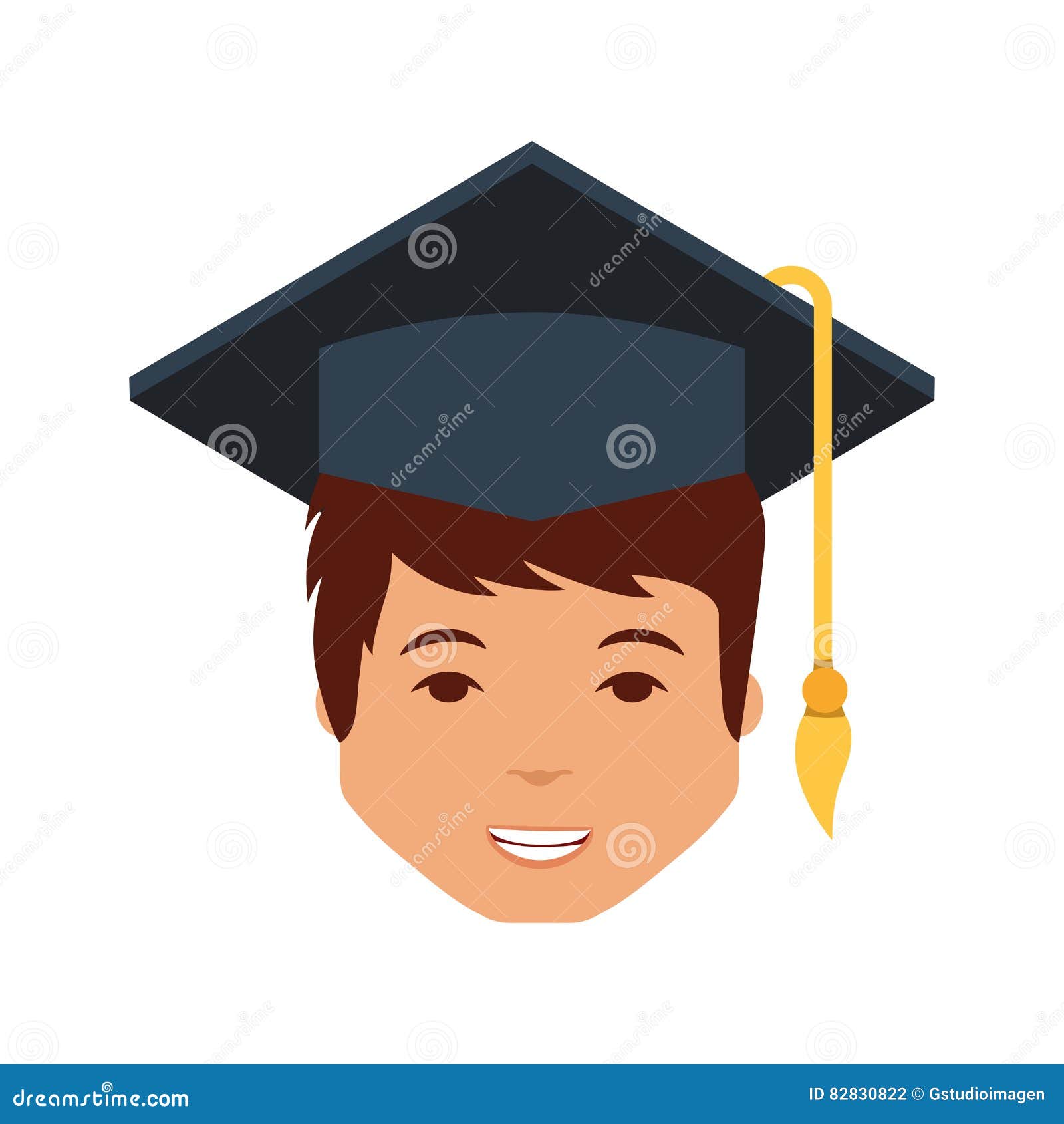 Student with Graduation Uniform Stock Illustration - Illustration of ...
