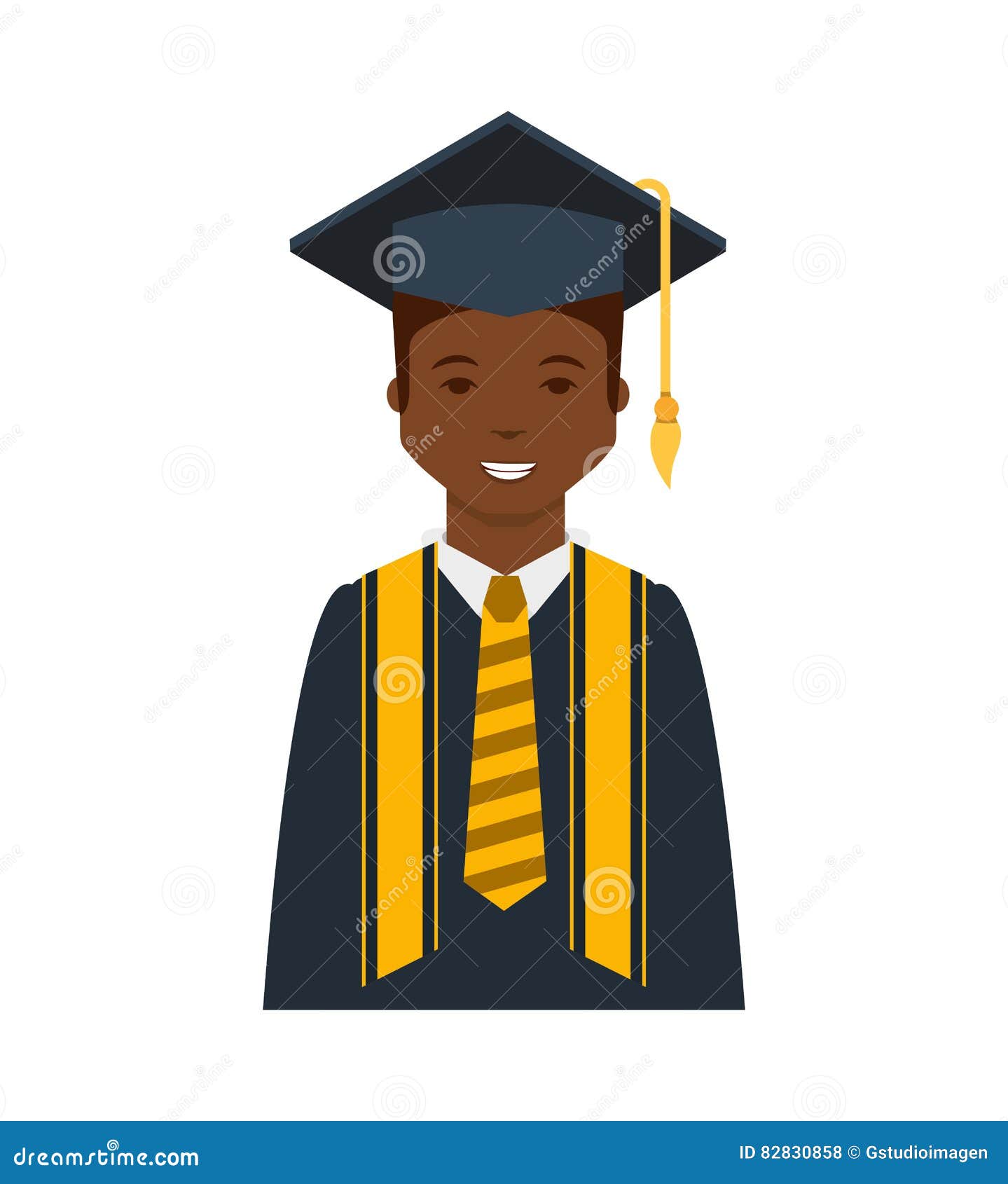 Student with Graduation Uniform Stock Illustration - Illustration of ...