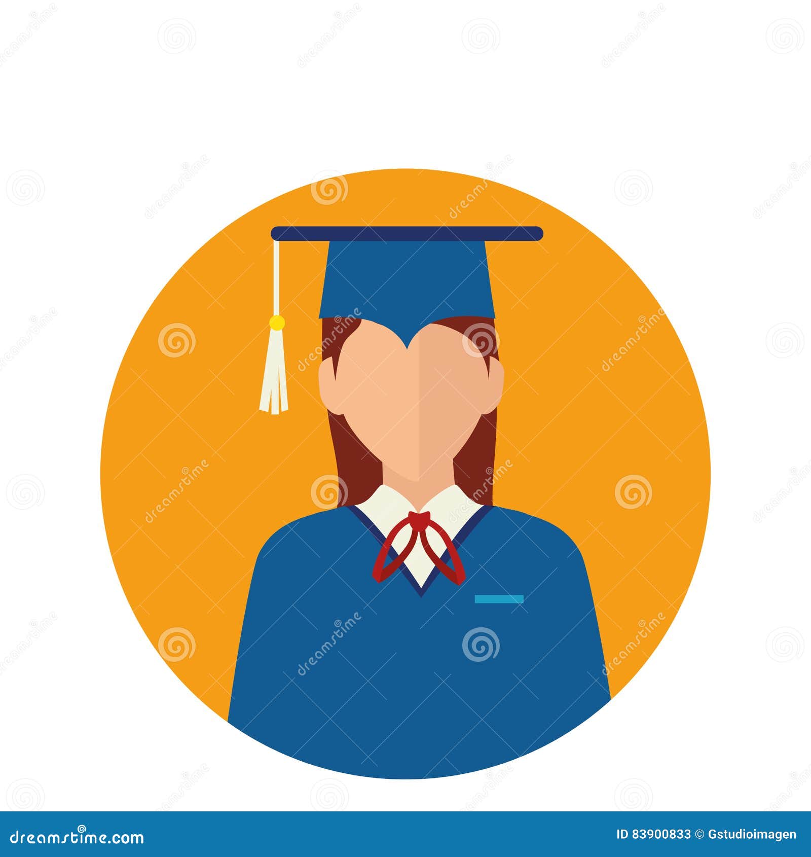 Student with Graduation Uniform Stock Illustration - Illustration of ...