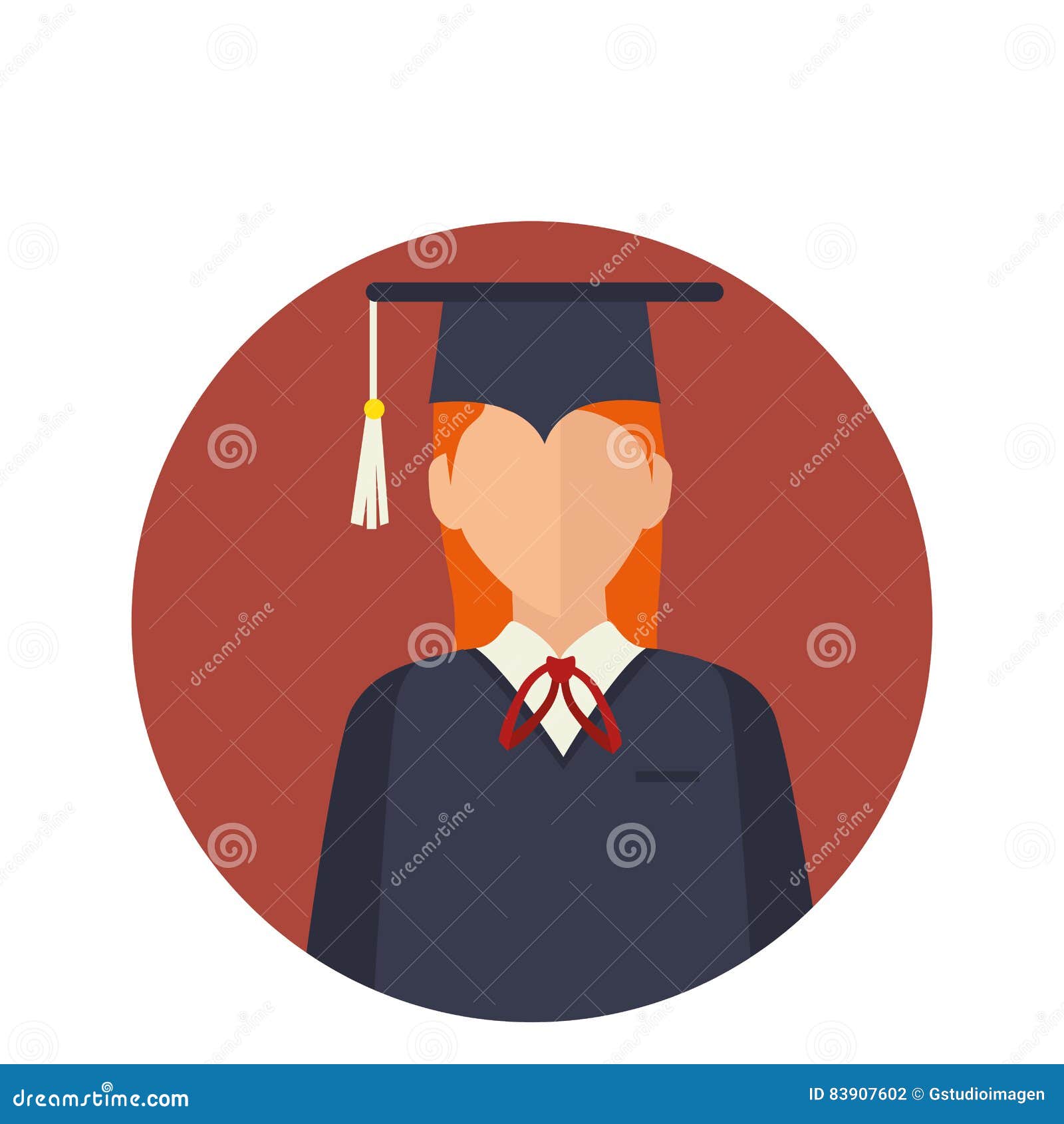 Student with Graduation Uniform Stock Illustration - Illustration of ...