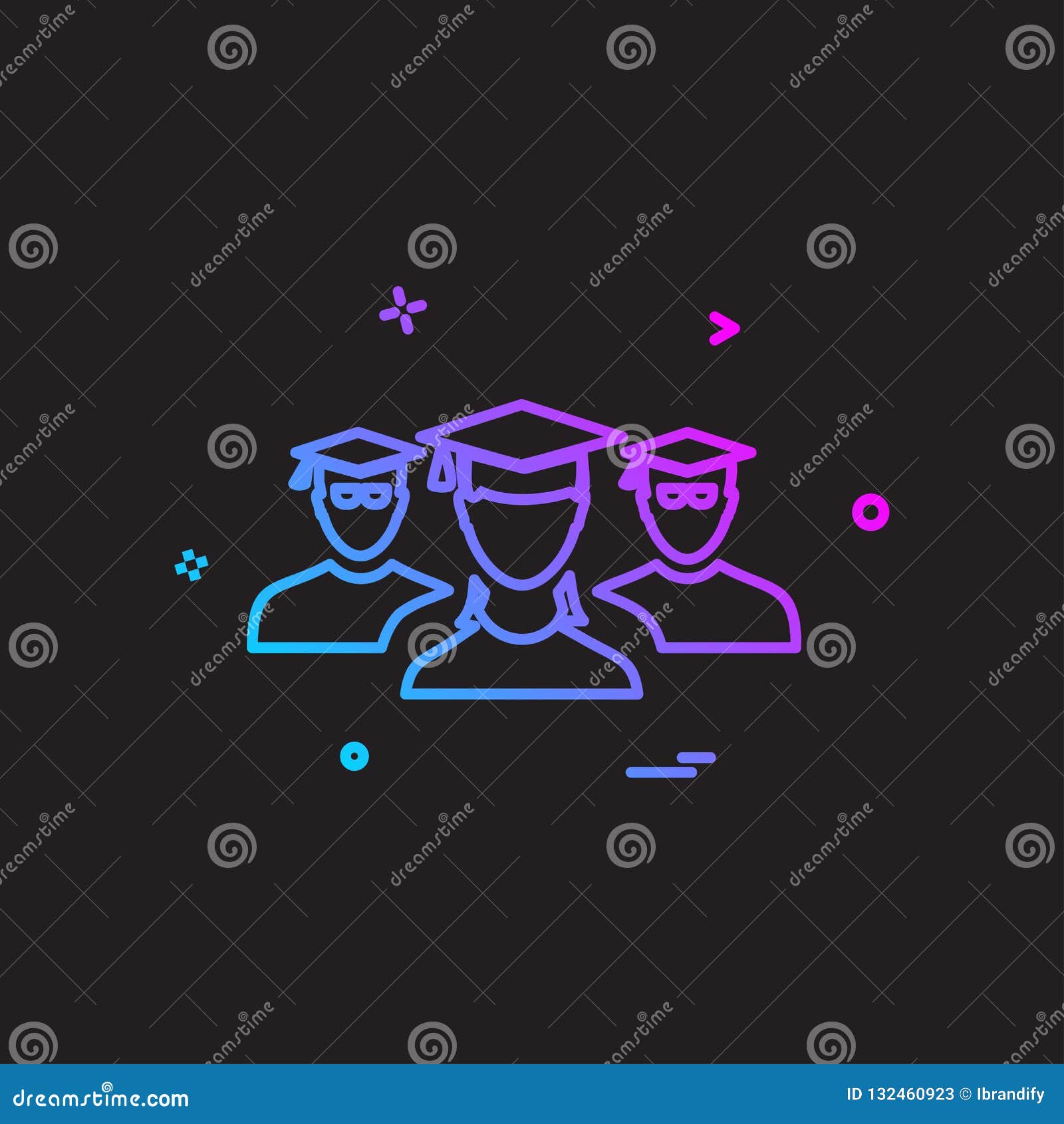 Student Group Icon Design Vector Stock Vector - Illustration of female ...
