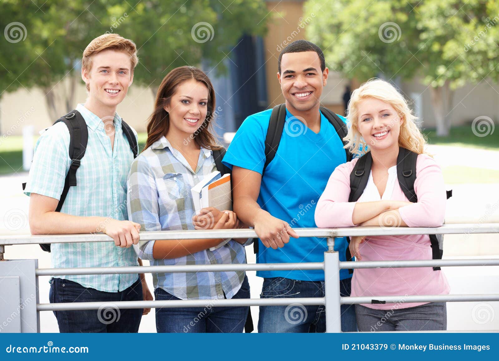 Student Group Write Test, Professor Observing, Young Diverse People Sit ...