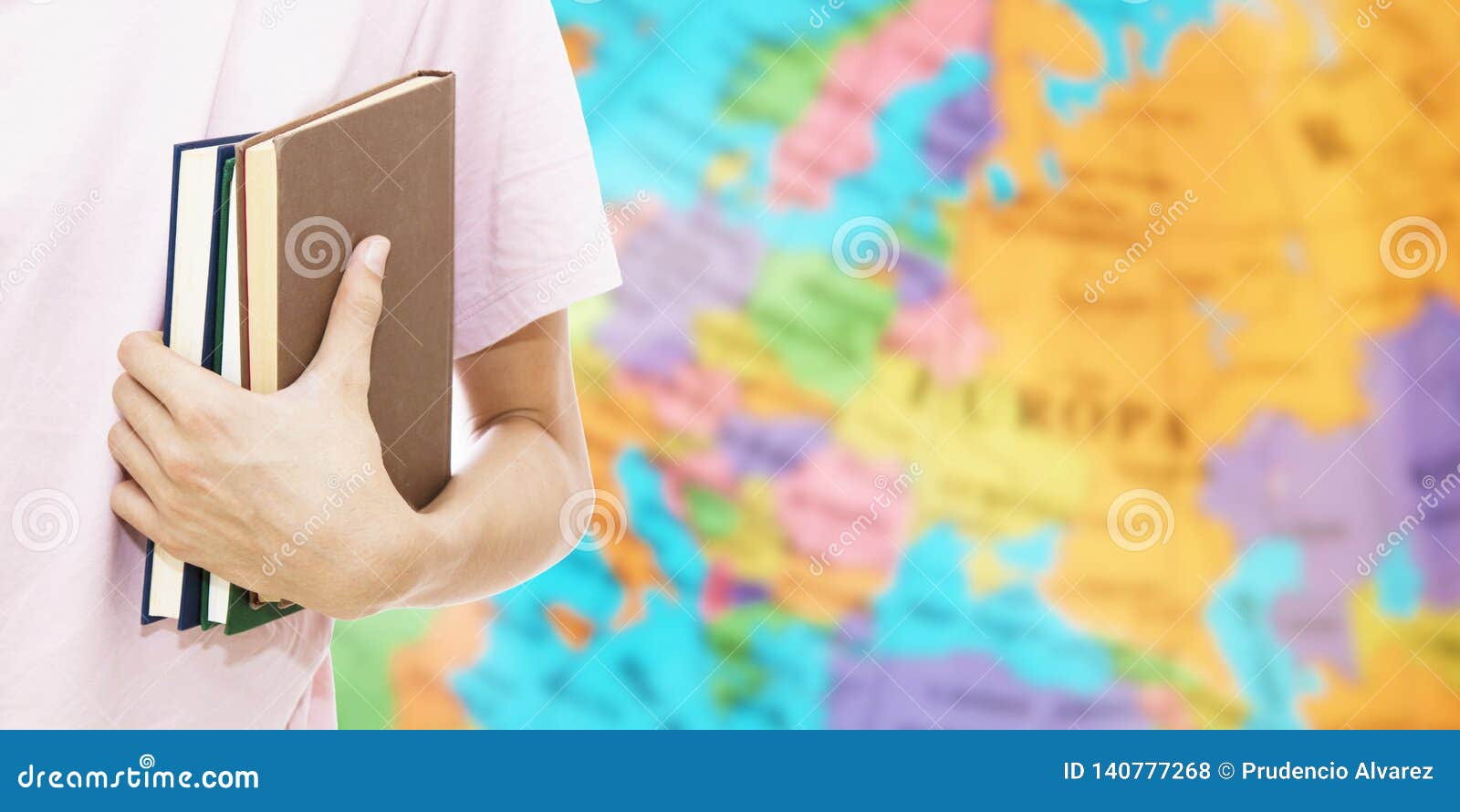 Student Hand with Books and Map Stock Photo - Image of english, school ...