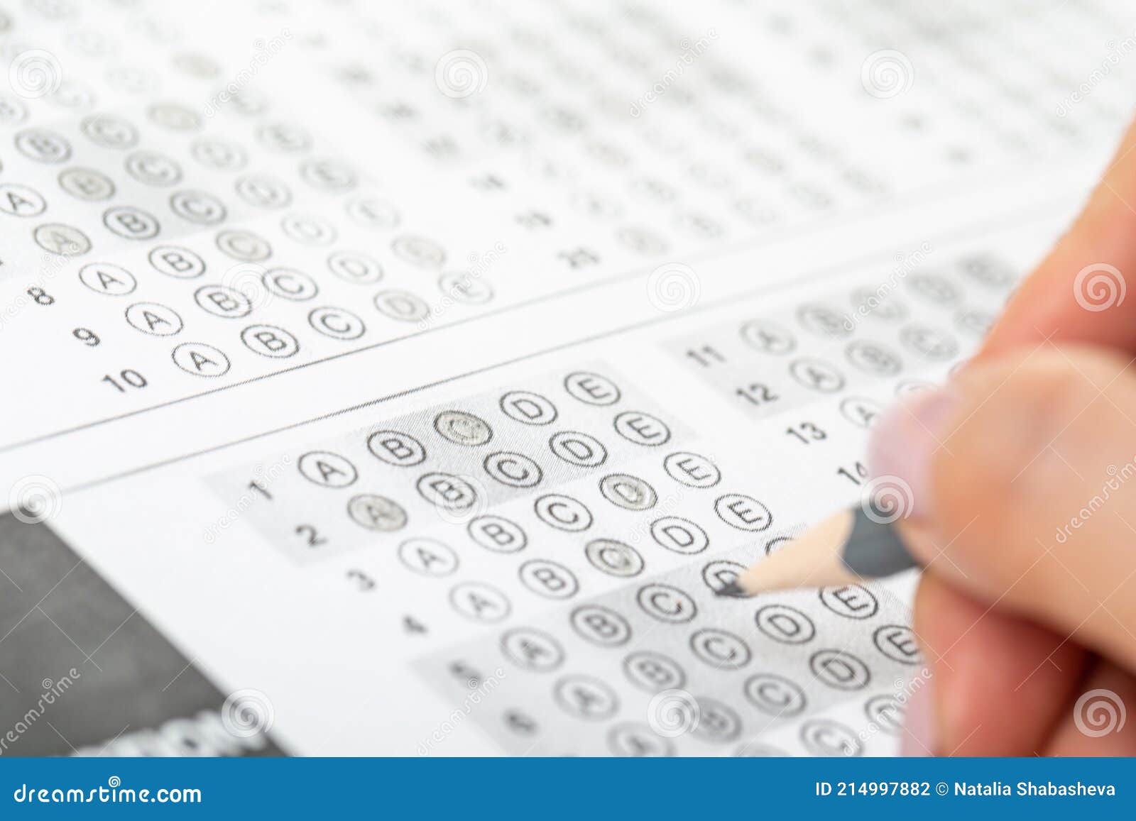 Student Hand Test in Exercise and Passing Examination Paper Computer ...