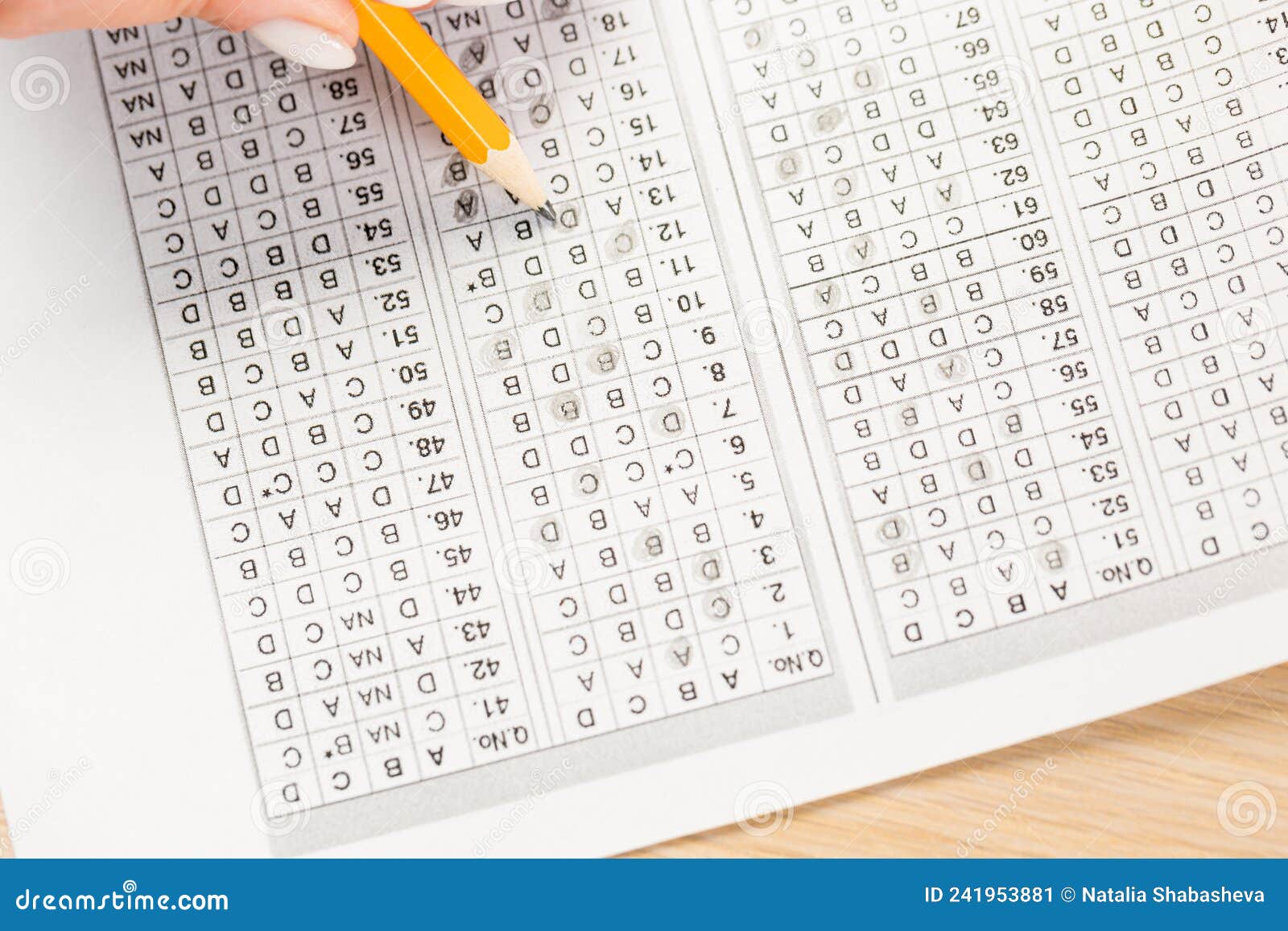 Student Hand Testing in Exercise and Passing Exam Carbon Paper Computer ...