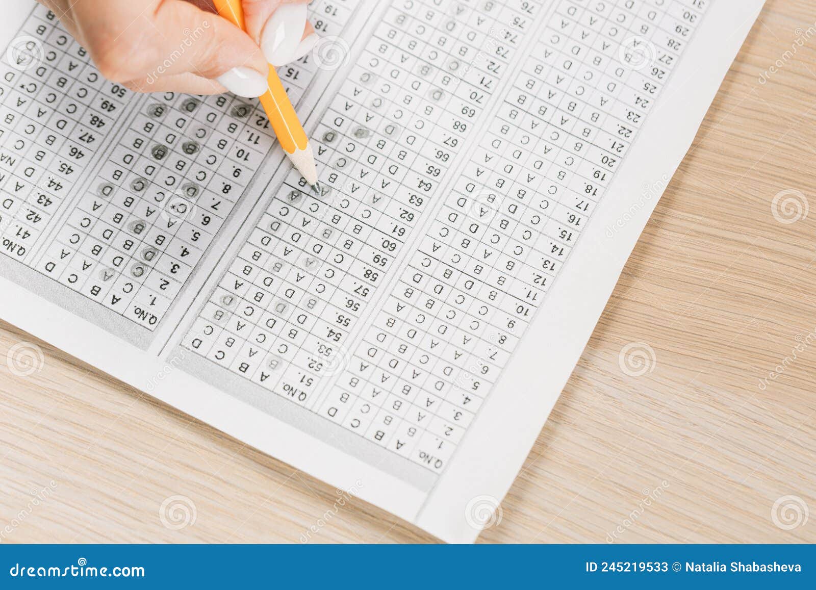 Student Hand Testing in Exercise and Passing Exam Carbon Paper Computer ...