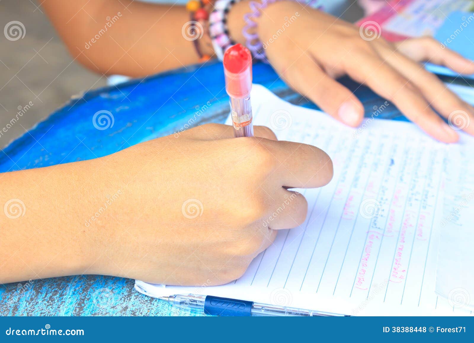 Student Hand Writing on Paper Stock Photo - Image of latin, closeup ...