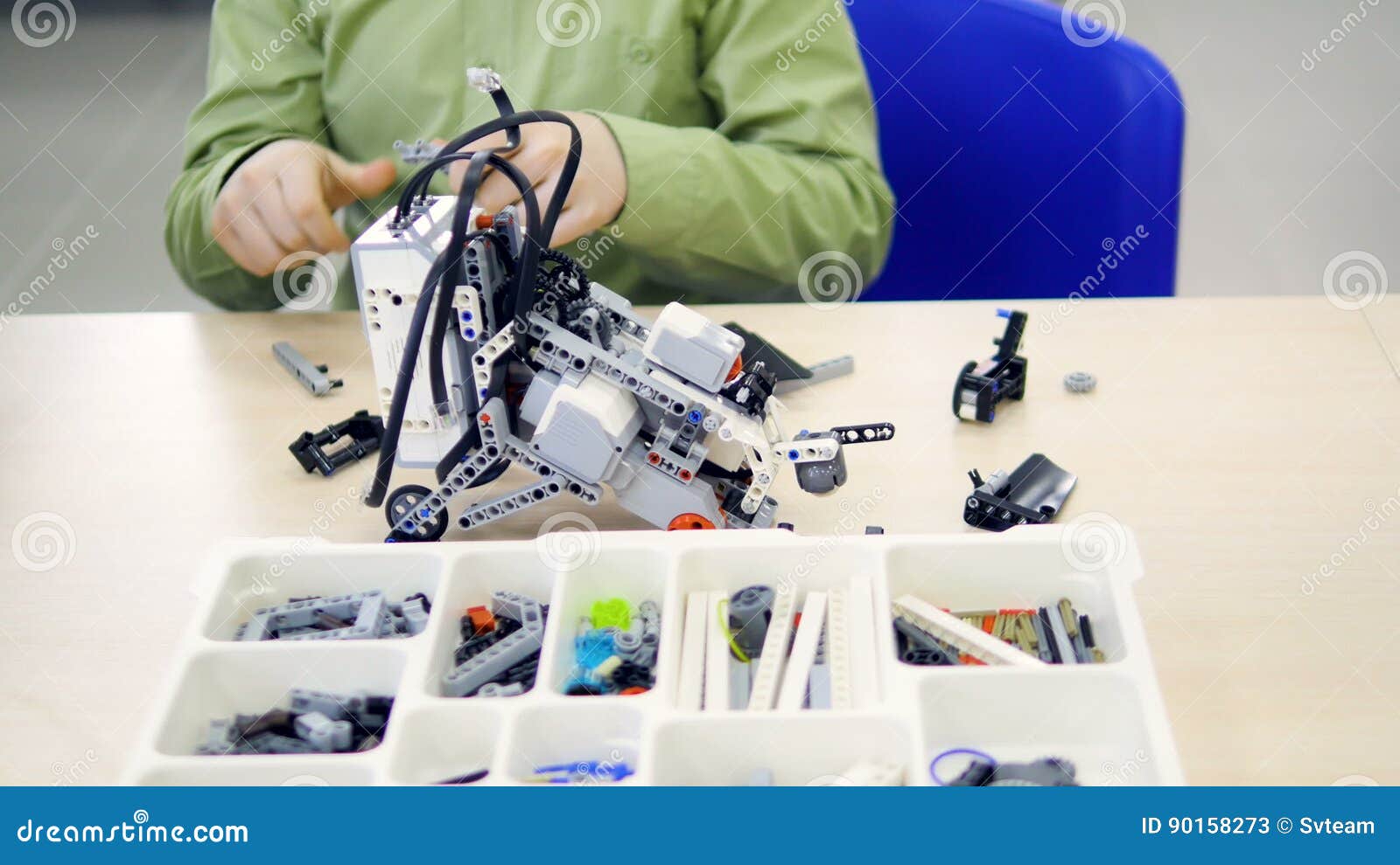 Student Hands at Engineering Classroom Making Robot. Robotechnics Education. Stock Video - Video ...