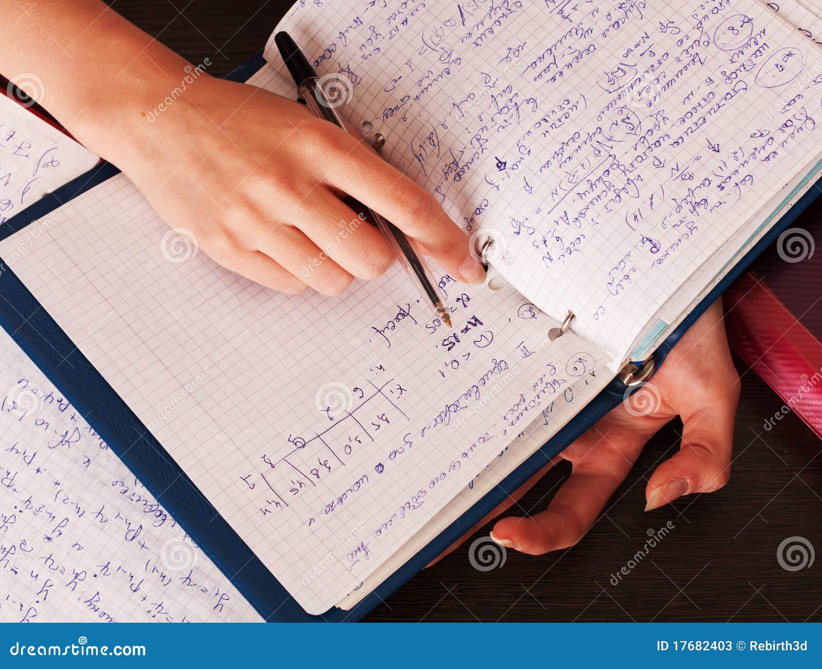 Student Hands and Notebook with Pen Stock Image - Image of single, girl ...