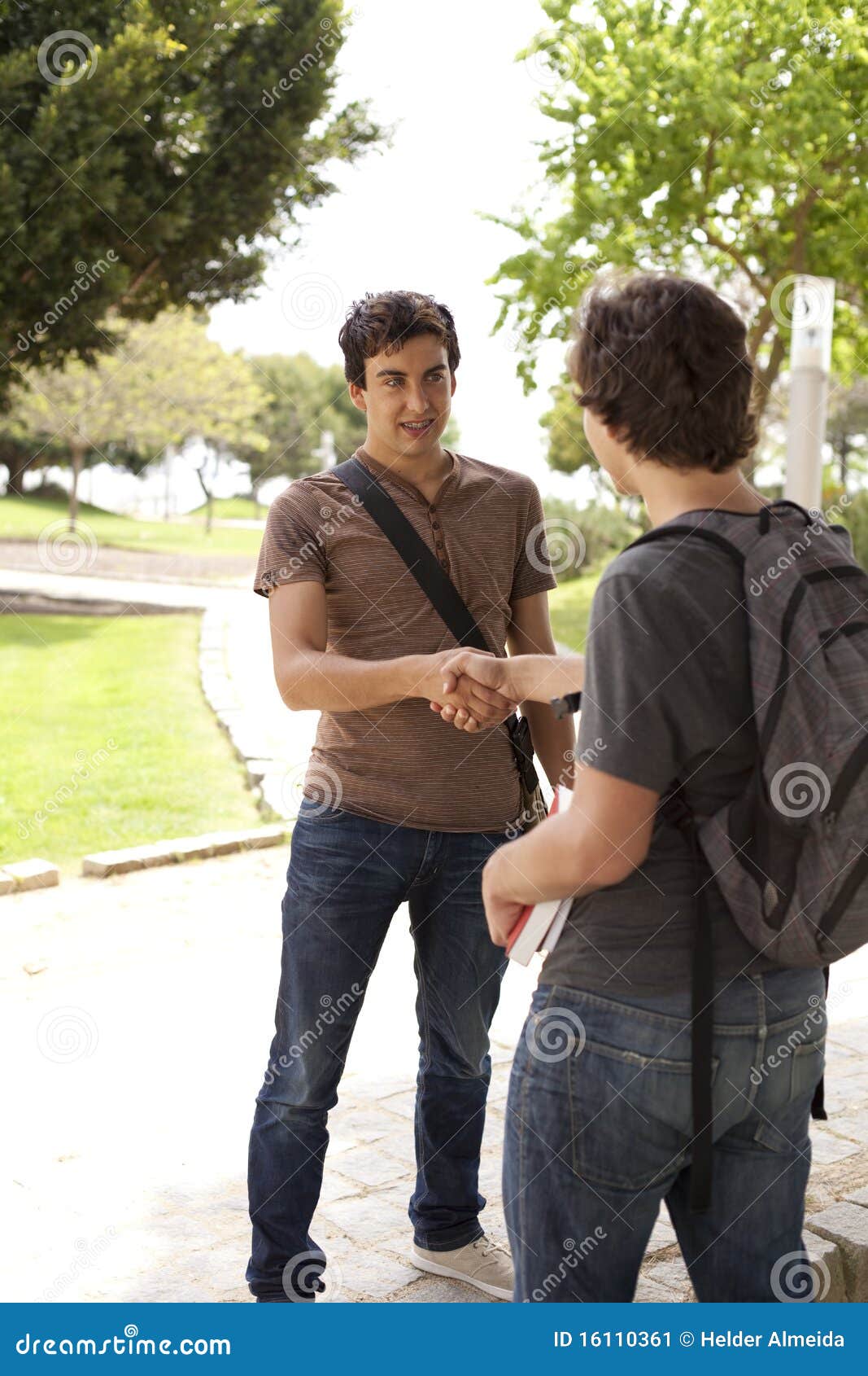 Student handshake stock image. Image of cheerful, college - 16110361