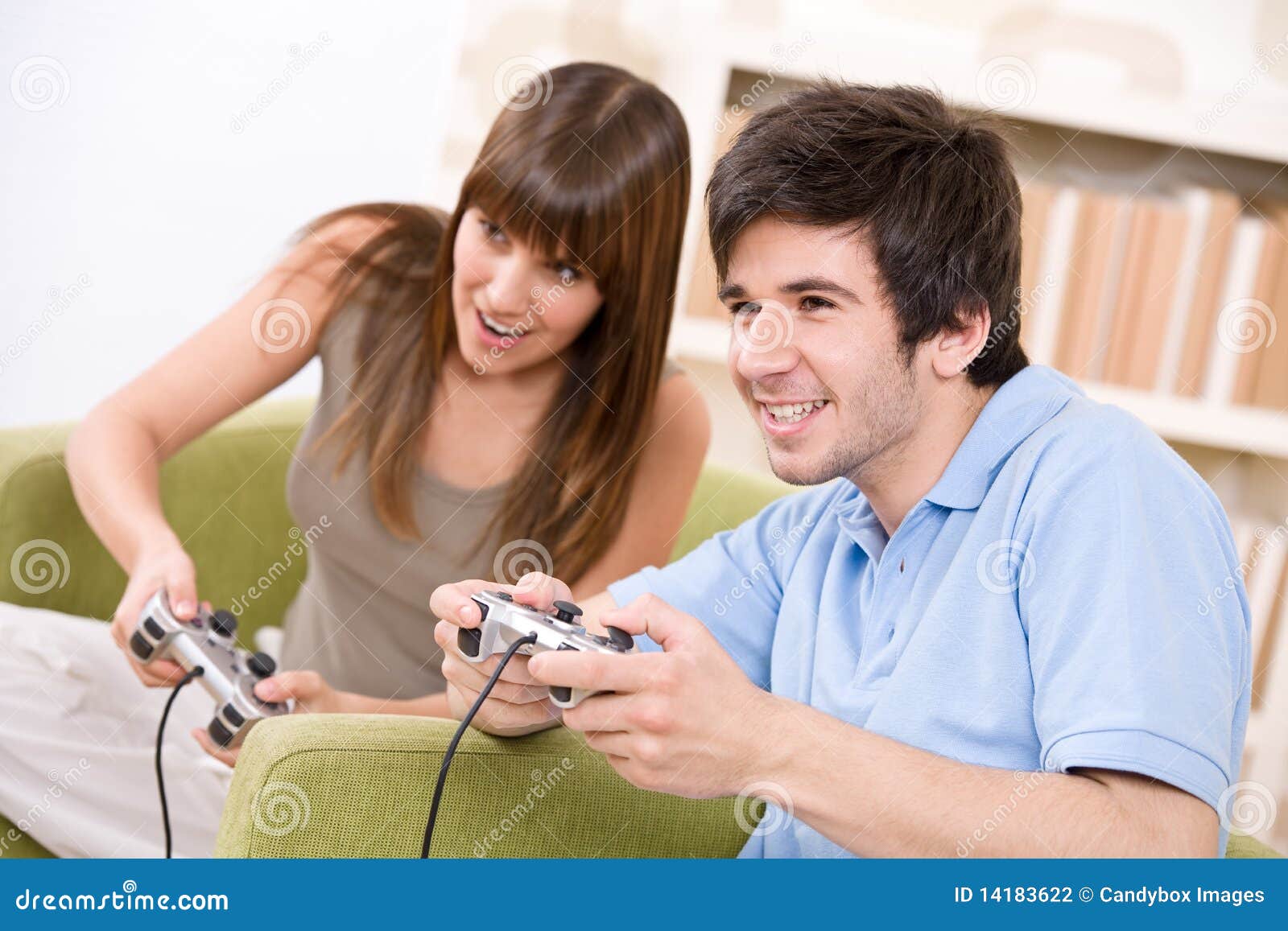 Student - Happy Teenagers Playing Video Game Stock Photo - Image of ...
