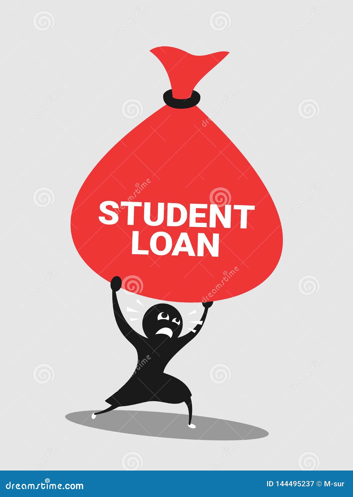 Student Has Financial Problem, Difficulty and Trouble with Heavy Money ...