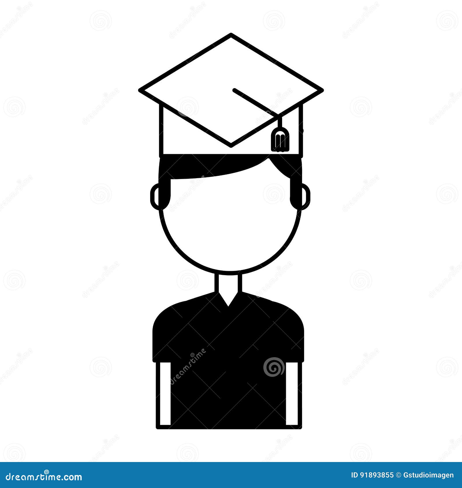 Student with Hat Graduation Avatar Stock Vector - Illustration of icon ...