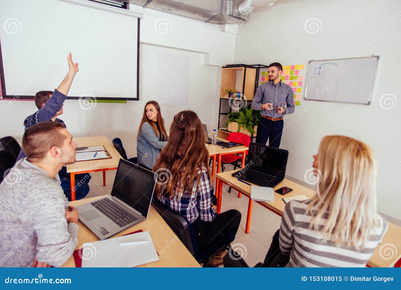 Student Having a Presentation Stock Image - Image of attention, laptop ...