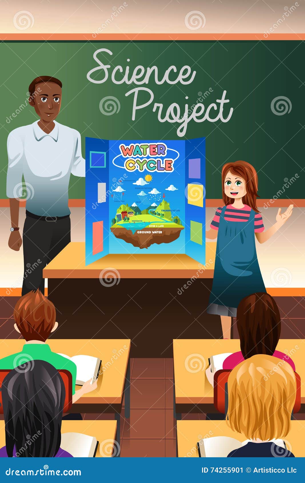 Student Having Science Presentation Stock Vector - Illustration of ...