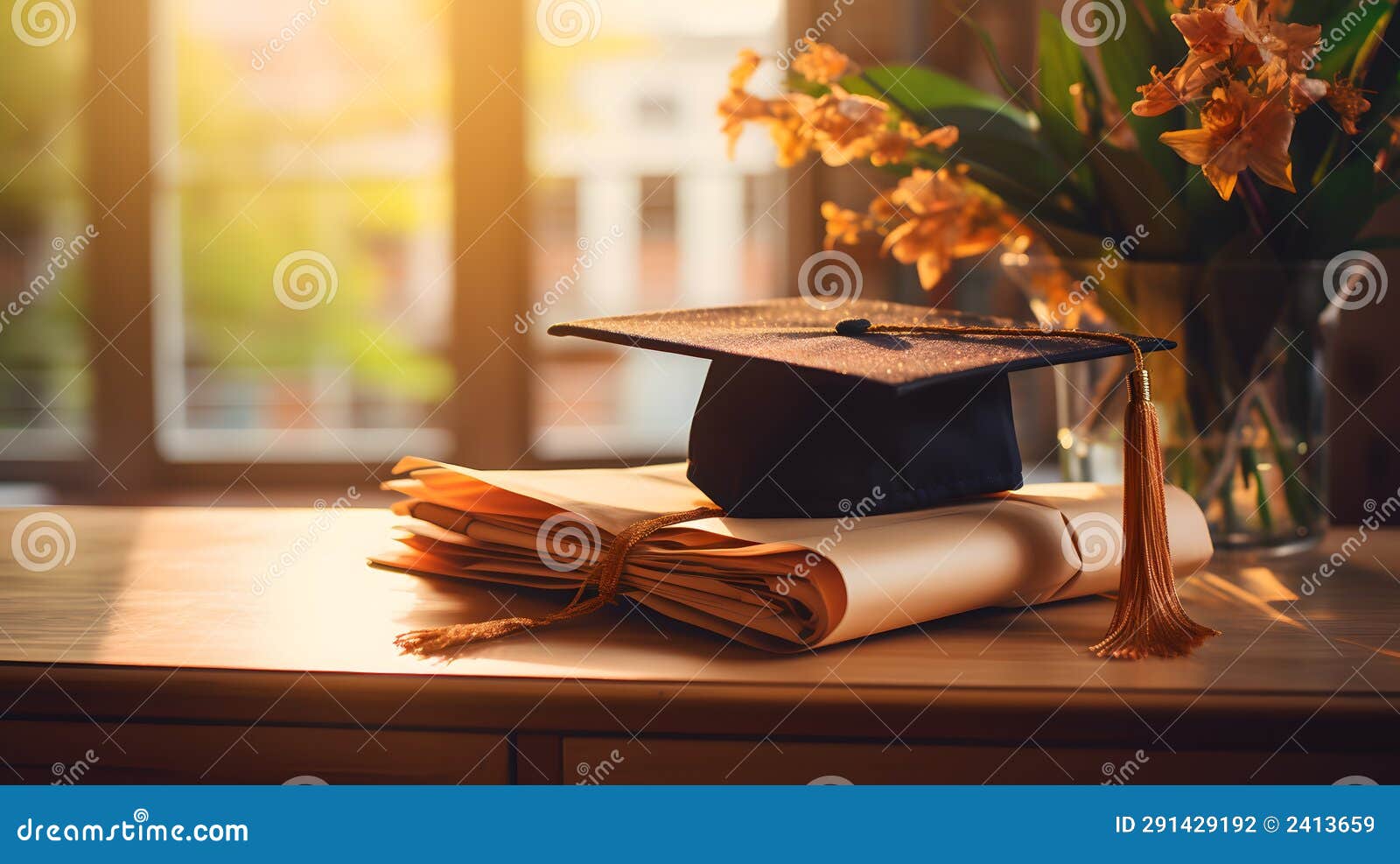 Student Headgear on the Table. AI Generate Stock Illustration ...