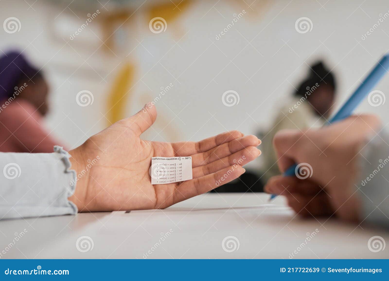 Student Hiding Note at Exam Stock Image - Image of test, classroom ...