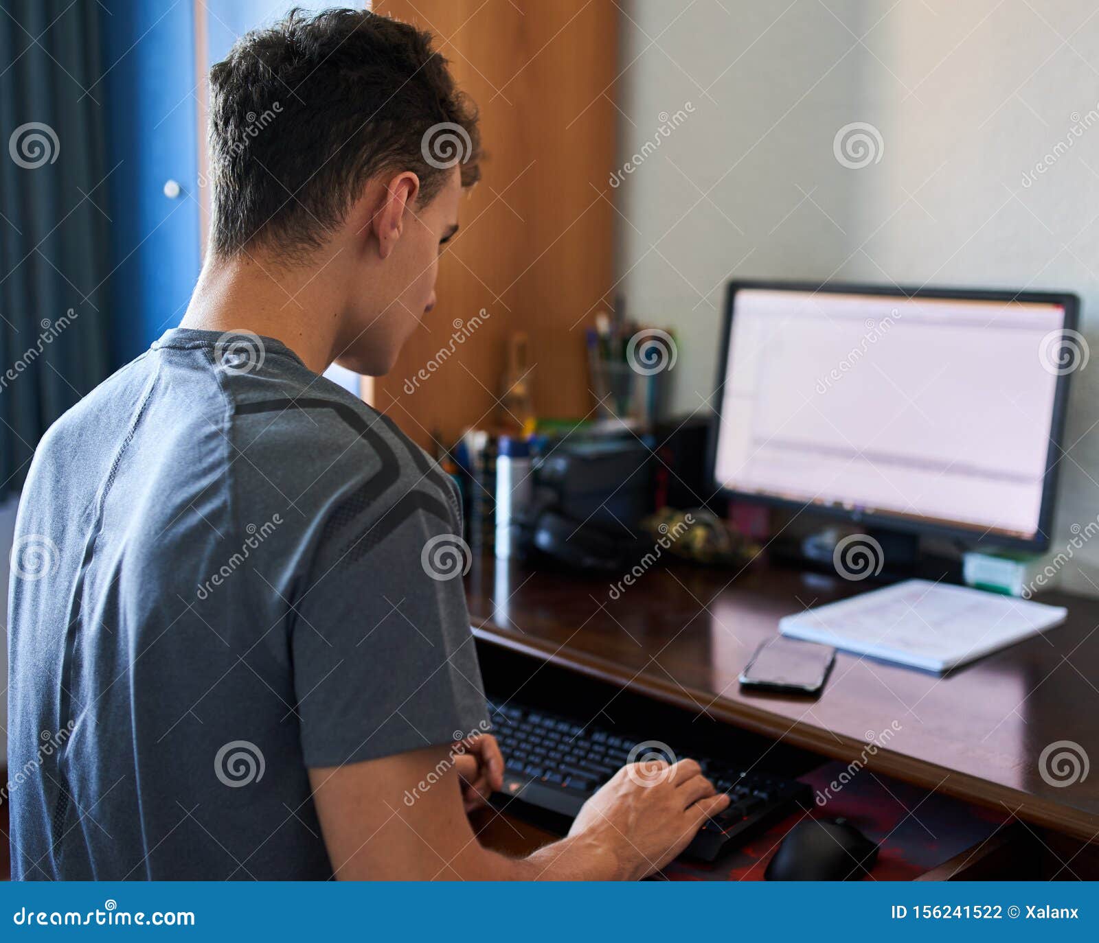 Student doing homework stock photo. Image of learning - 156241522