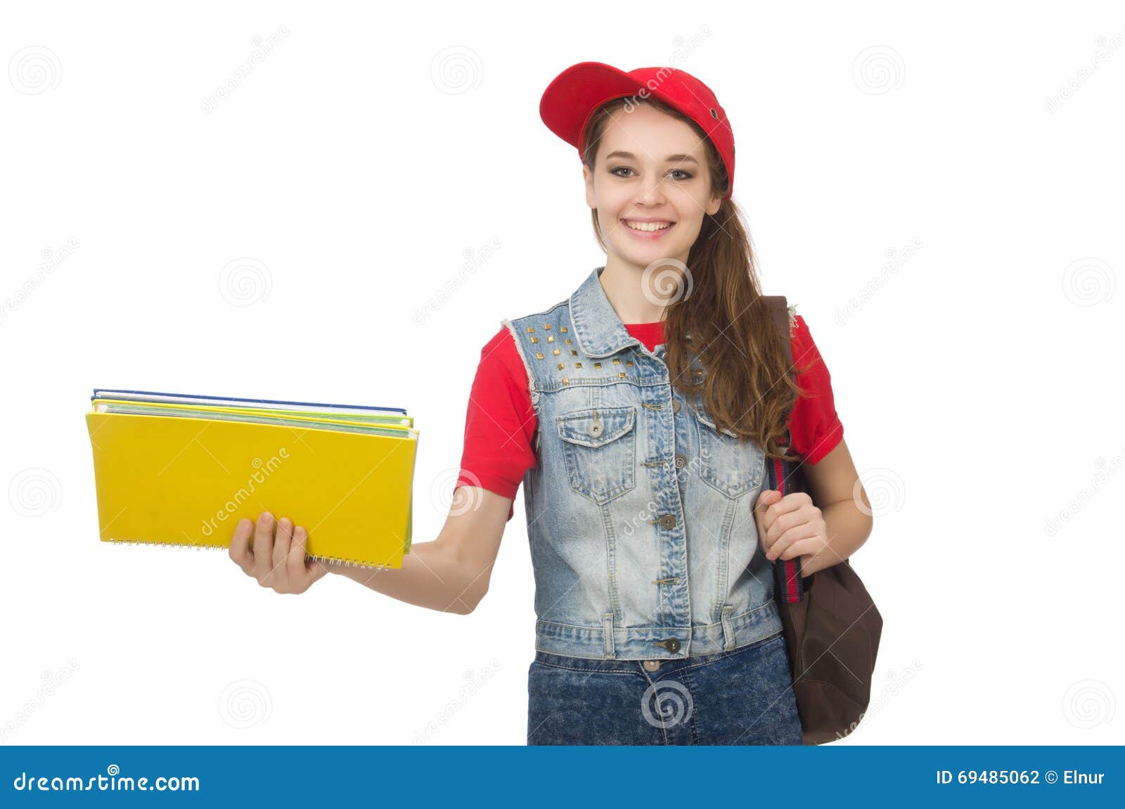 The Student Holding Books Isolated on White Stock Photo - Image of ...