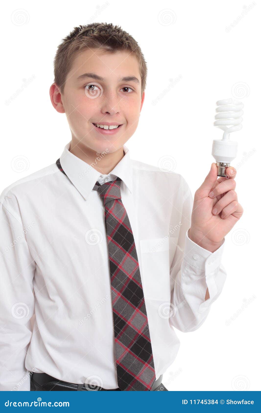 Student Holding Eco Friendly Light Bulb Stock Photo - Image of globe ...
