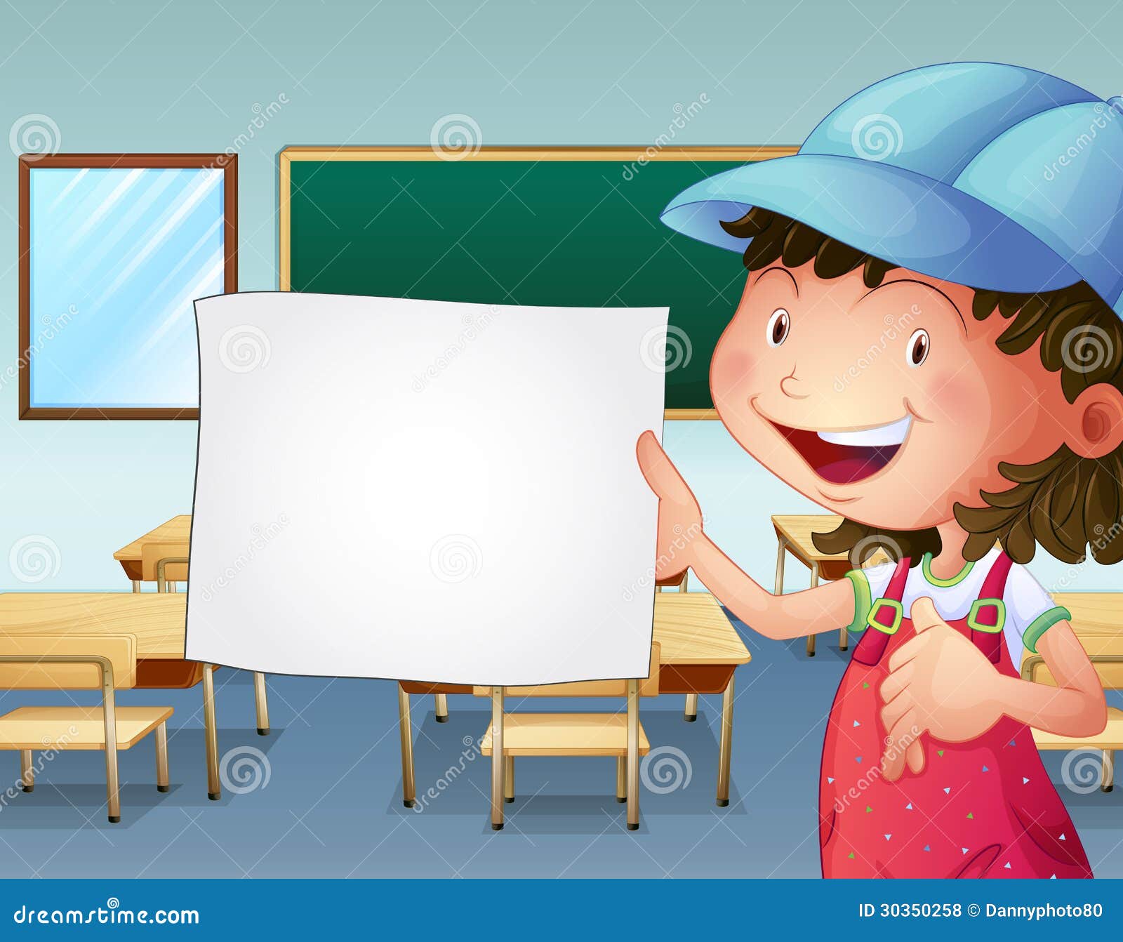 A Student Holding an Empty Piece of Paper Stock Vector - Illustration ...