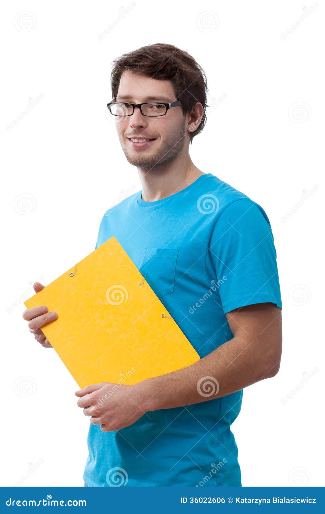 Student holding a folder stock photo. Image of person - 36022606