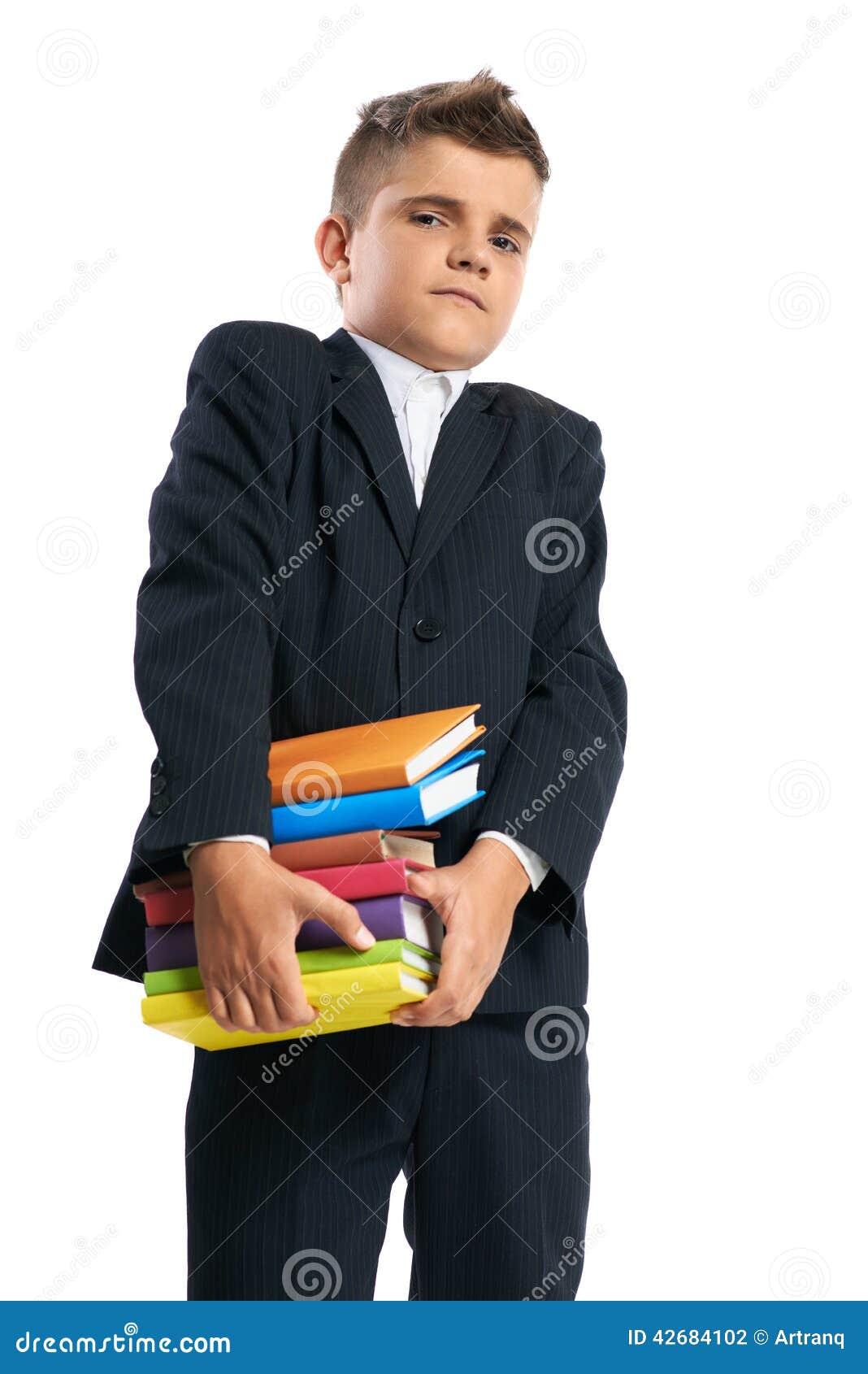 Student Holding Heavy Books Stock Photo - Image of person, little: 42684102