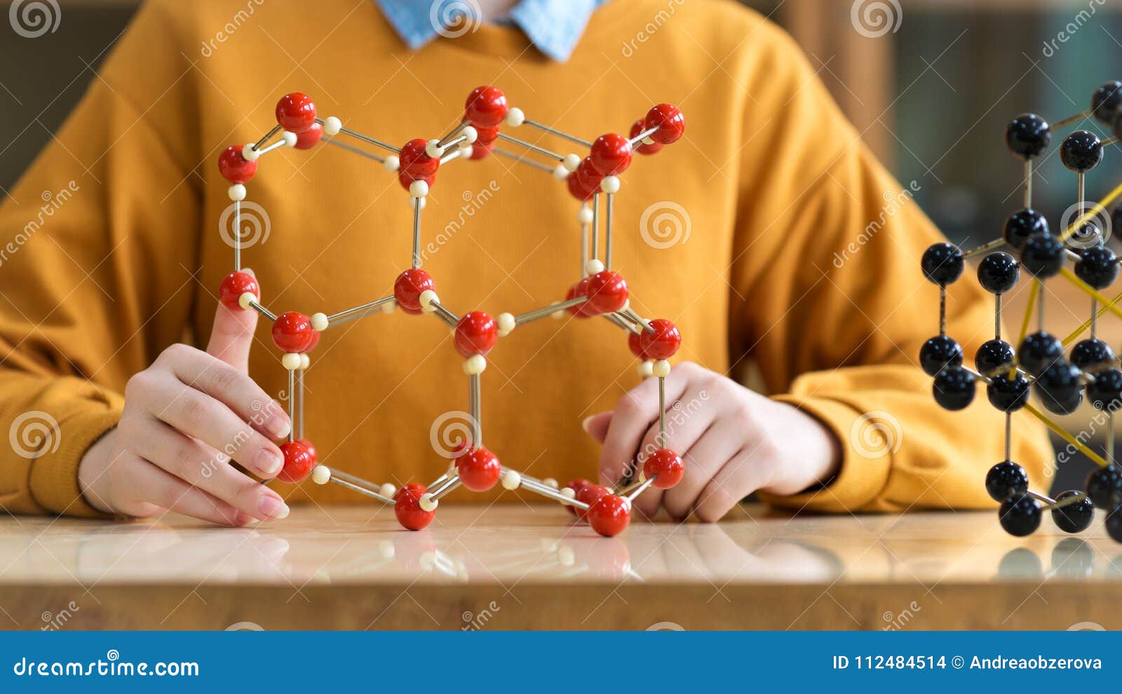 Student Holding Molecular Structure Model. Science Class. Personal ...