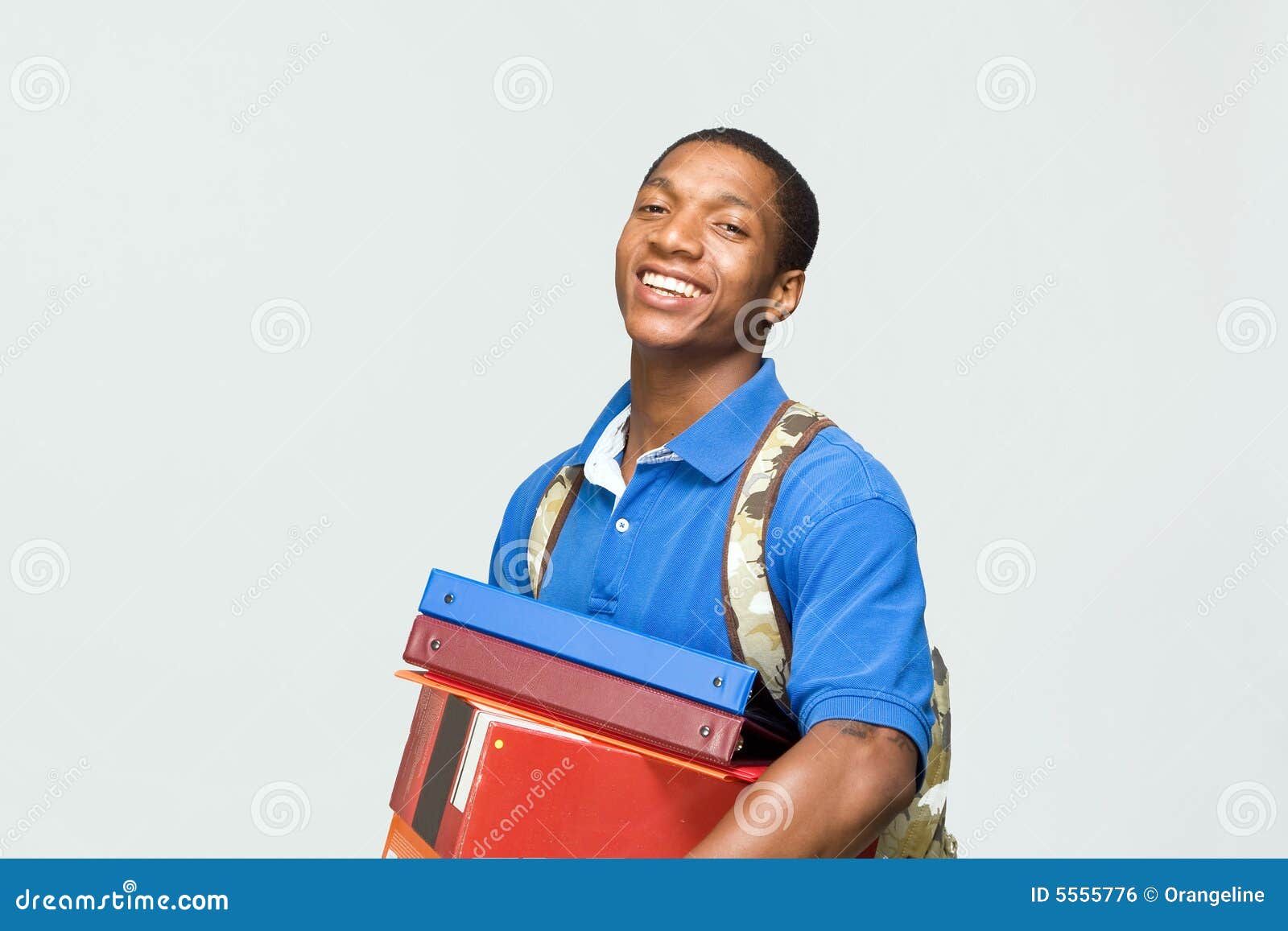 Student Holding Notebooks - Horizontal Stock Photo - Image of american ...