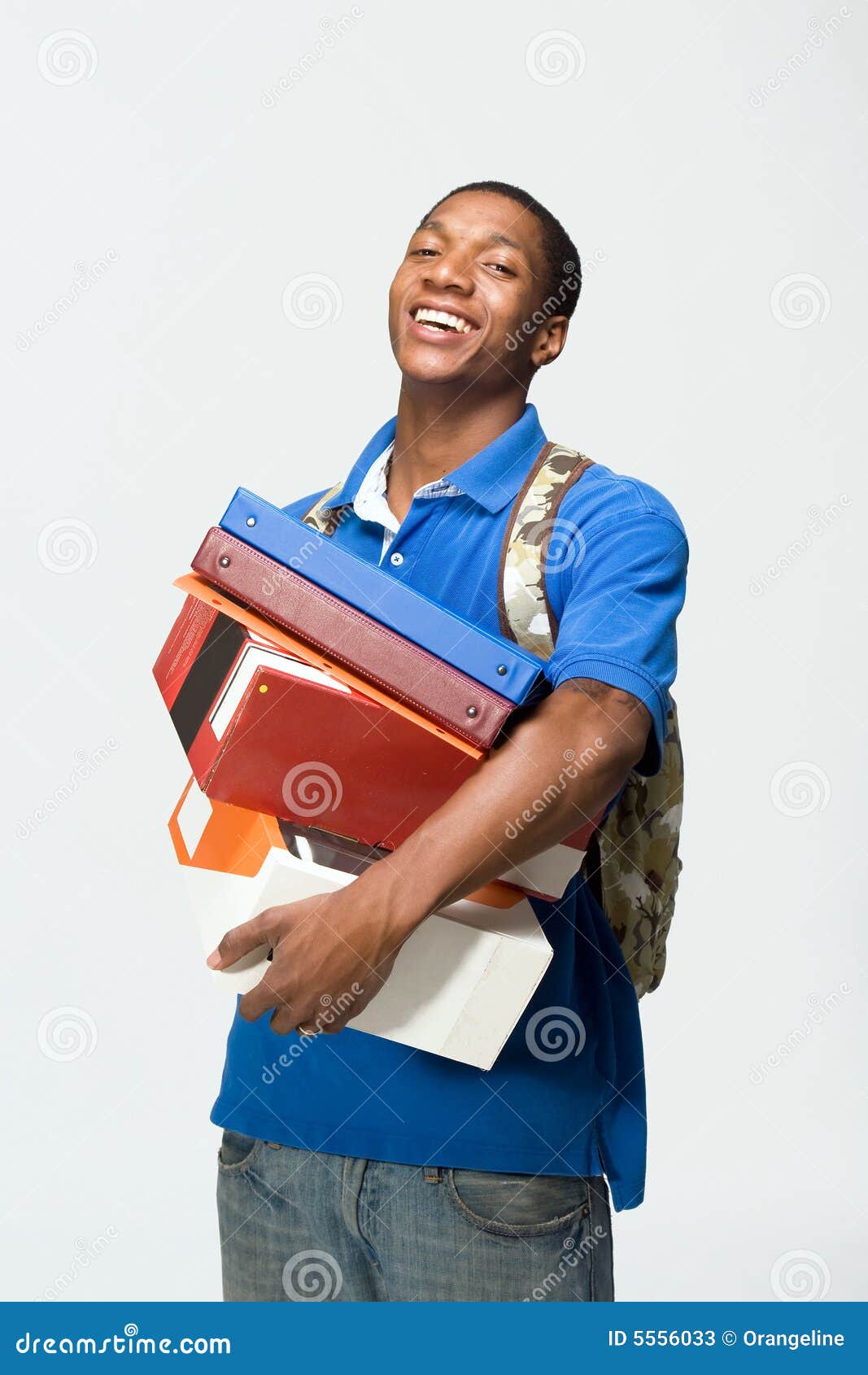 Student Holding Notebooks - Vertical Stock Image - Image of textbooks ...
