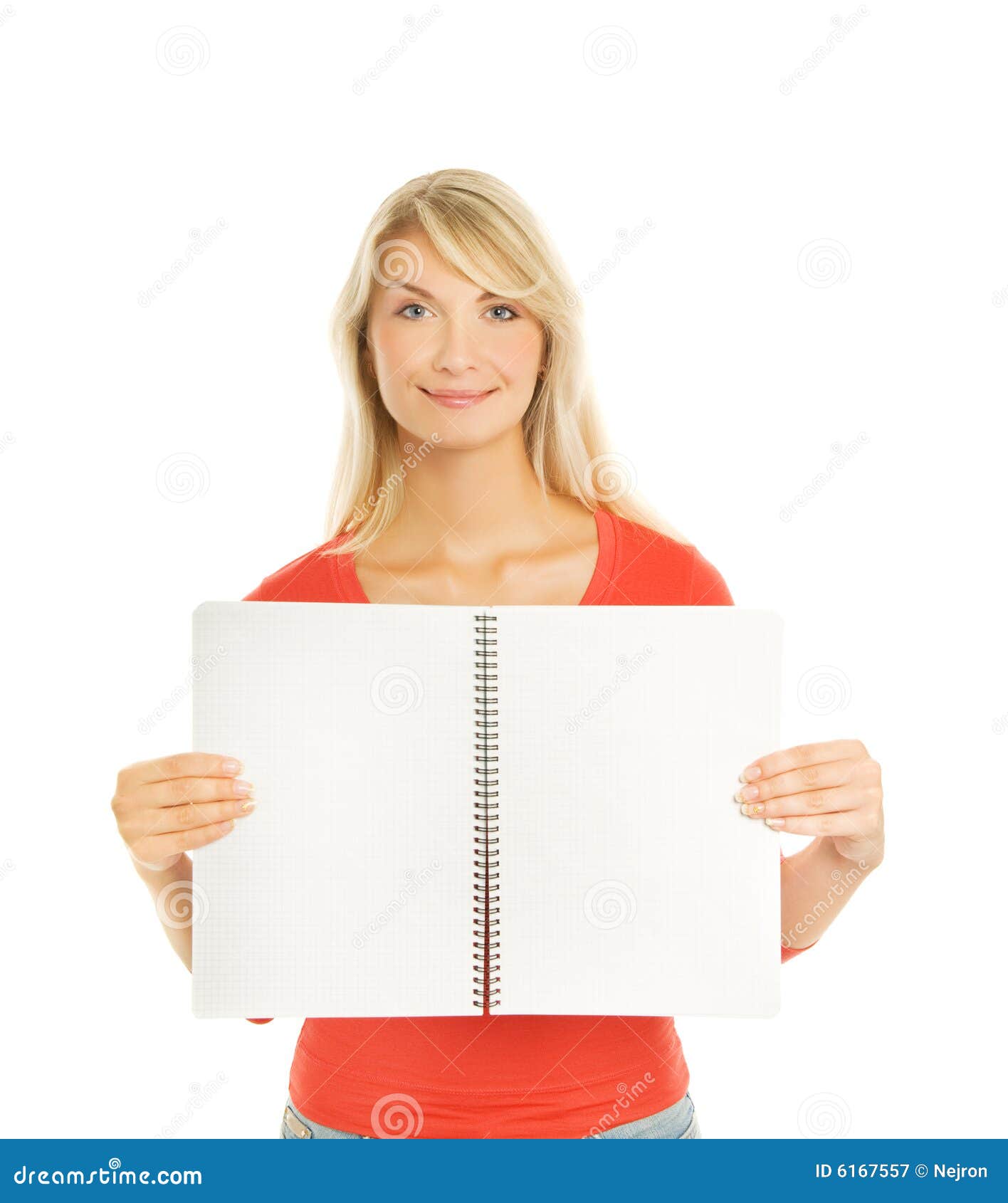 Student Holding Open Notebook Stock Image - Image of empty, notebook ...