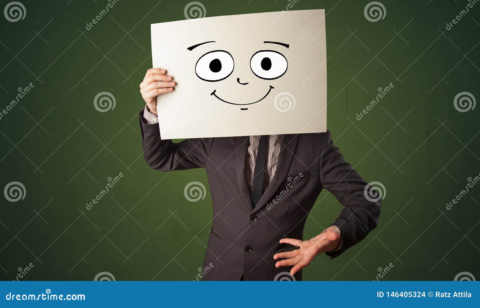 Student Holding a Paper with Laughing Emoticon in Front of His Face ...