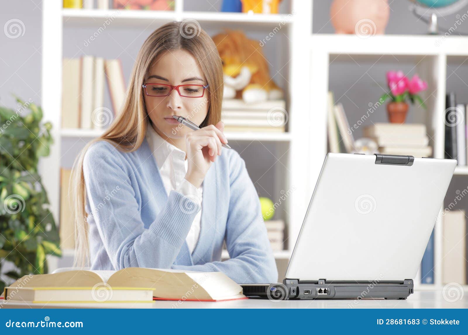 Student at home stock image. Image of read, internet - 28681683