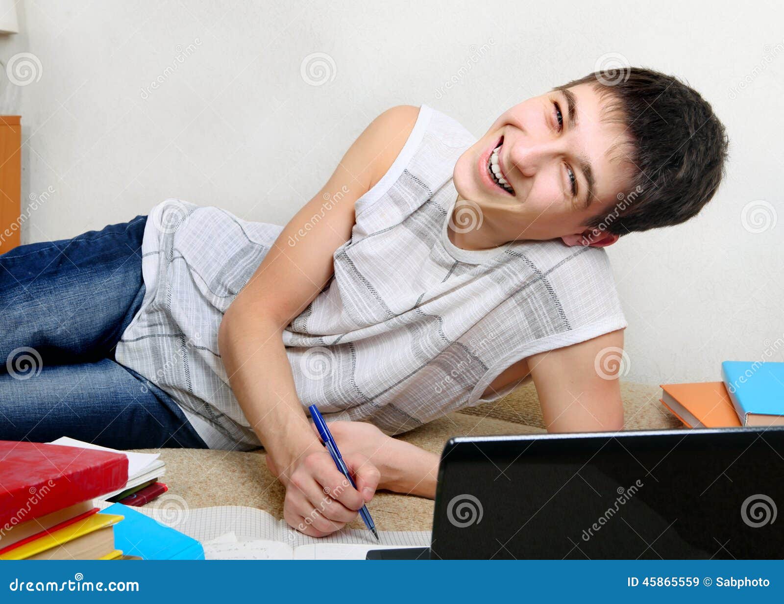 Student at Home stock image. Image of handsome, education - 45865559