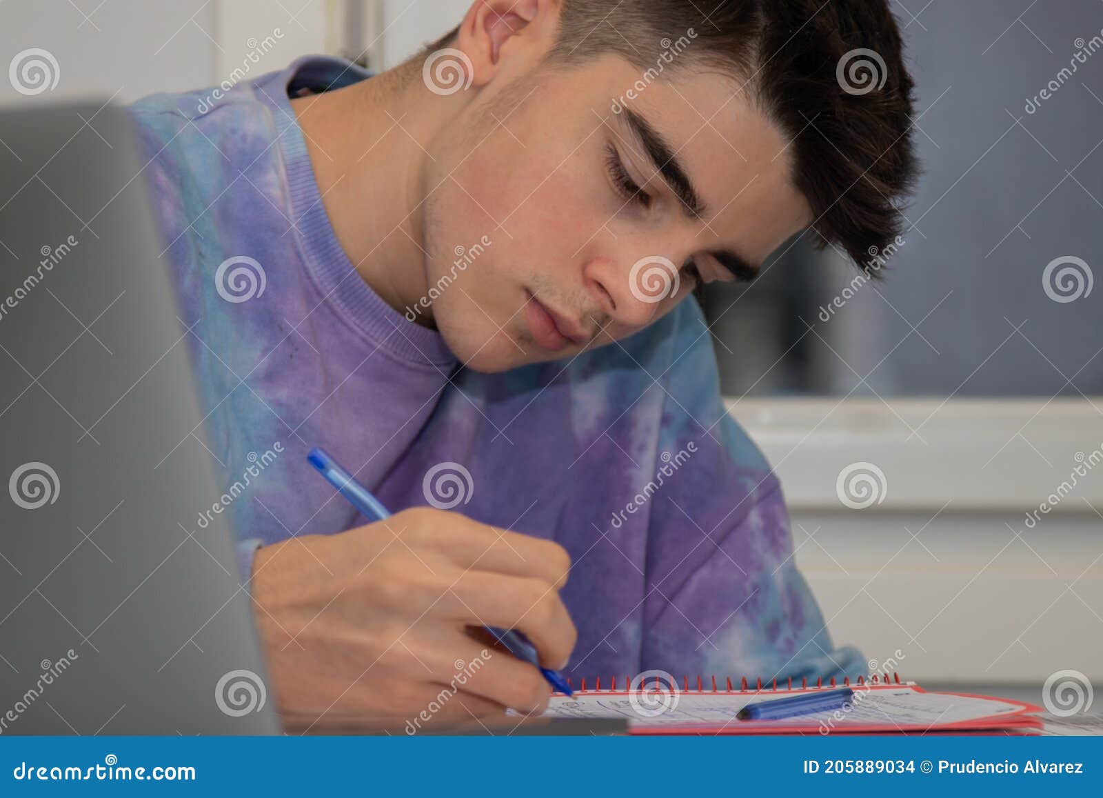 Student at Home with Computer Stock Photo - Image of courses ...