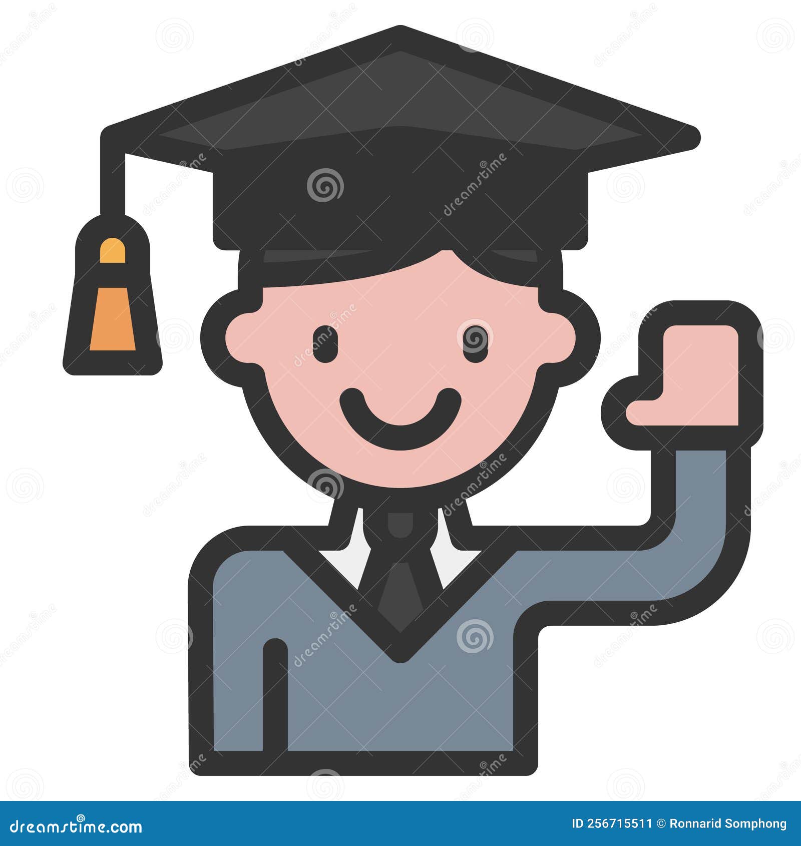 Student Icon Line Color Vector Illustration Stock Vector - Illustration ...