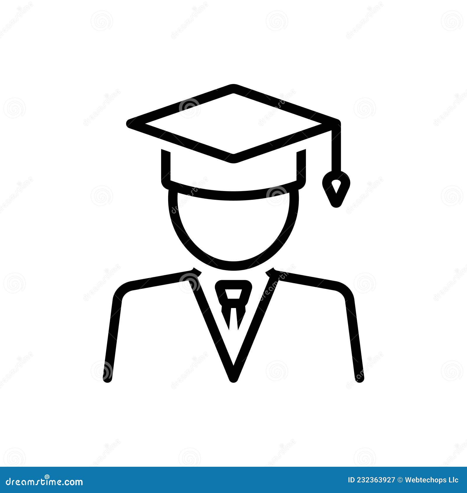 Black Line Icon for Student, People and University Stock Vector ...