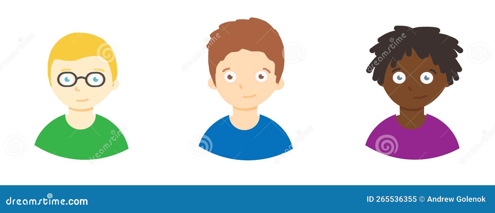 Student Icon Set in Cartoon Flat Style Stock Vector - Illustration of ...