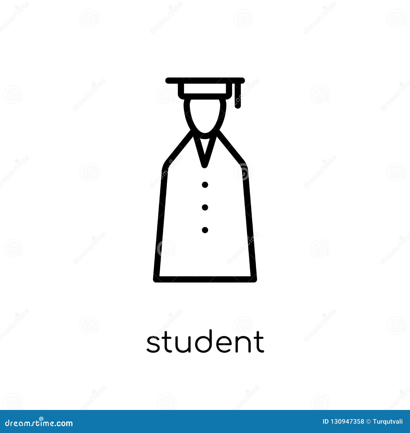 Student Icon. Trendy Modern Flat Linear Vector Student Icon on W Stock ...
