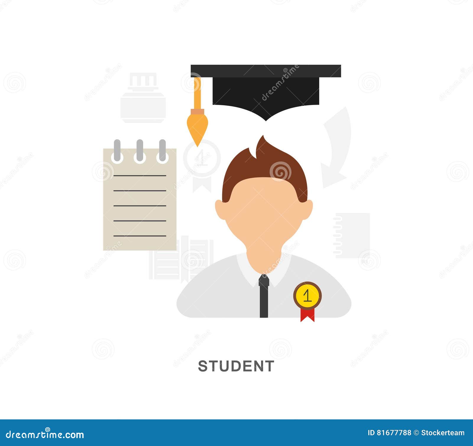 Student icon stock vector. Illustration of college, icons - 81677788
