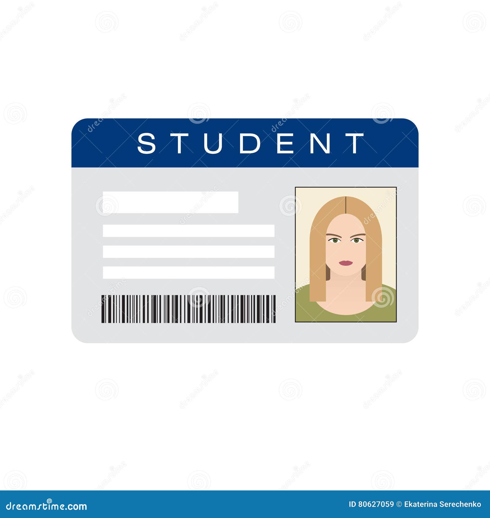 Student ID card stock vector. Illustration of degree - 80627059