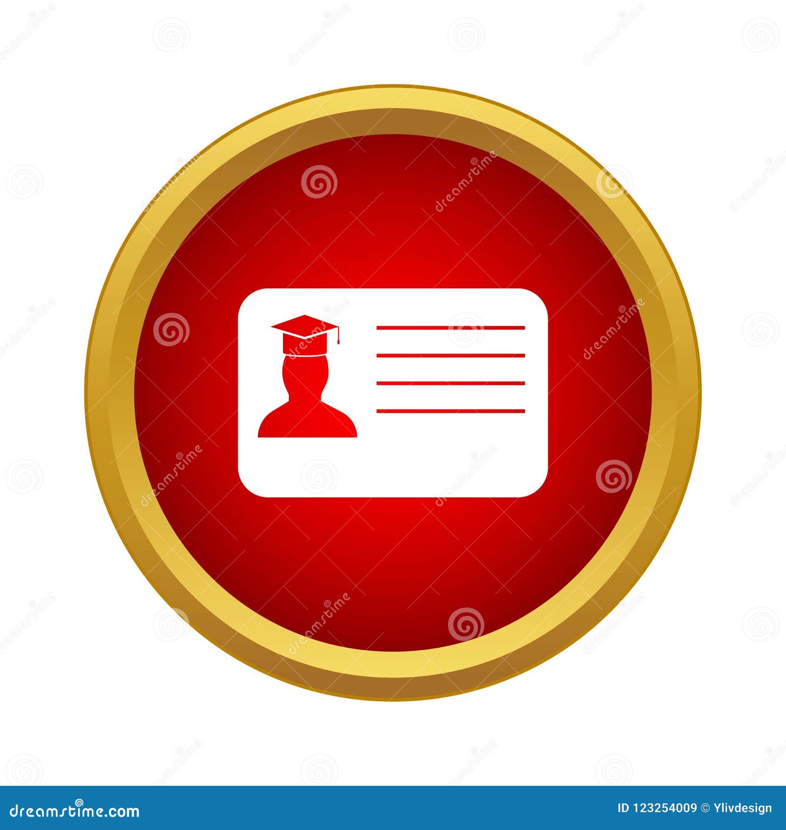 Student ID Icon, Simple Style Stock Illustration - Illustration of plan ...
