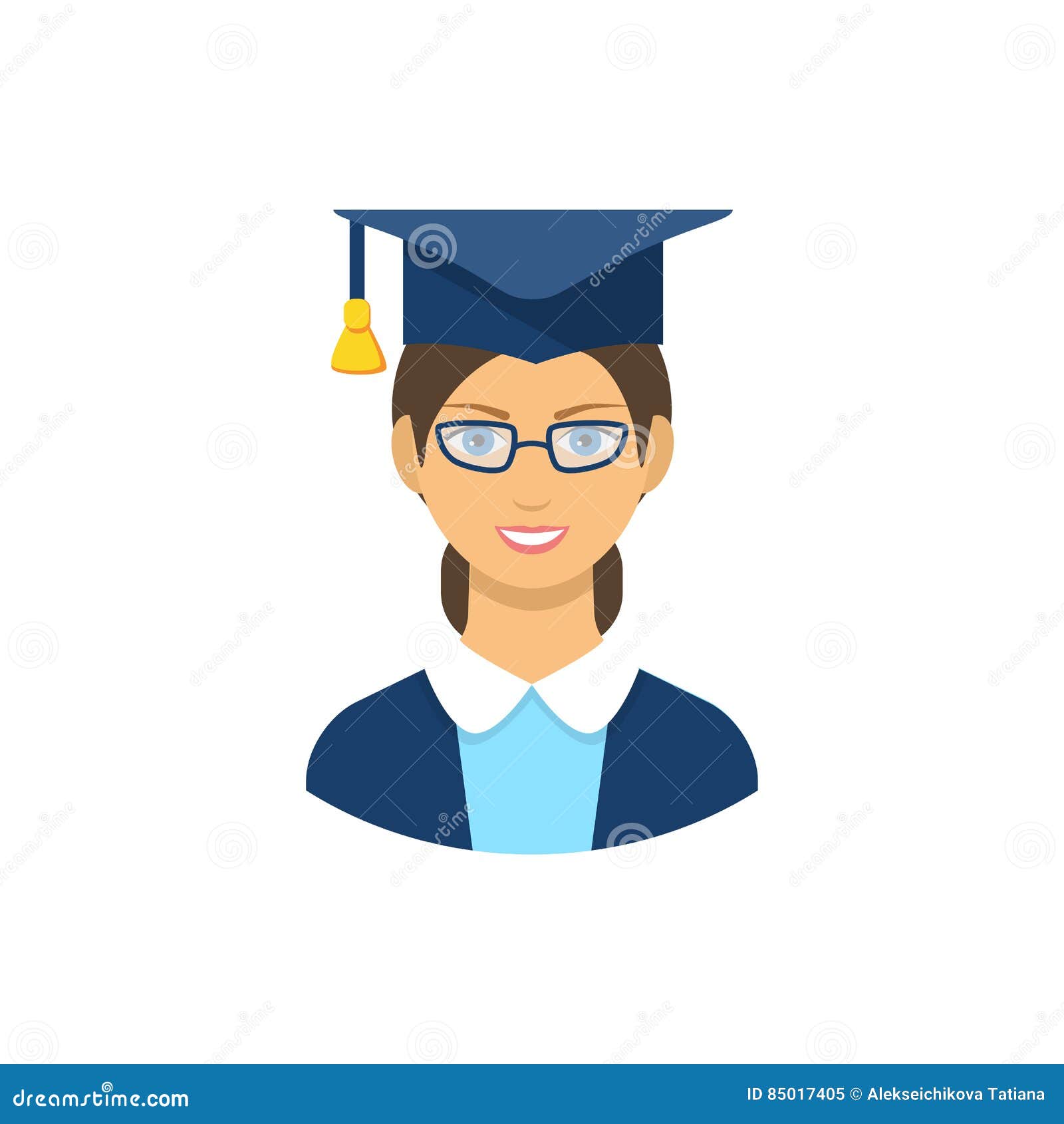 Student Im Aufbaustudiumen-Ikone, Piktogramm Flach Vektor Abbildung ...