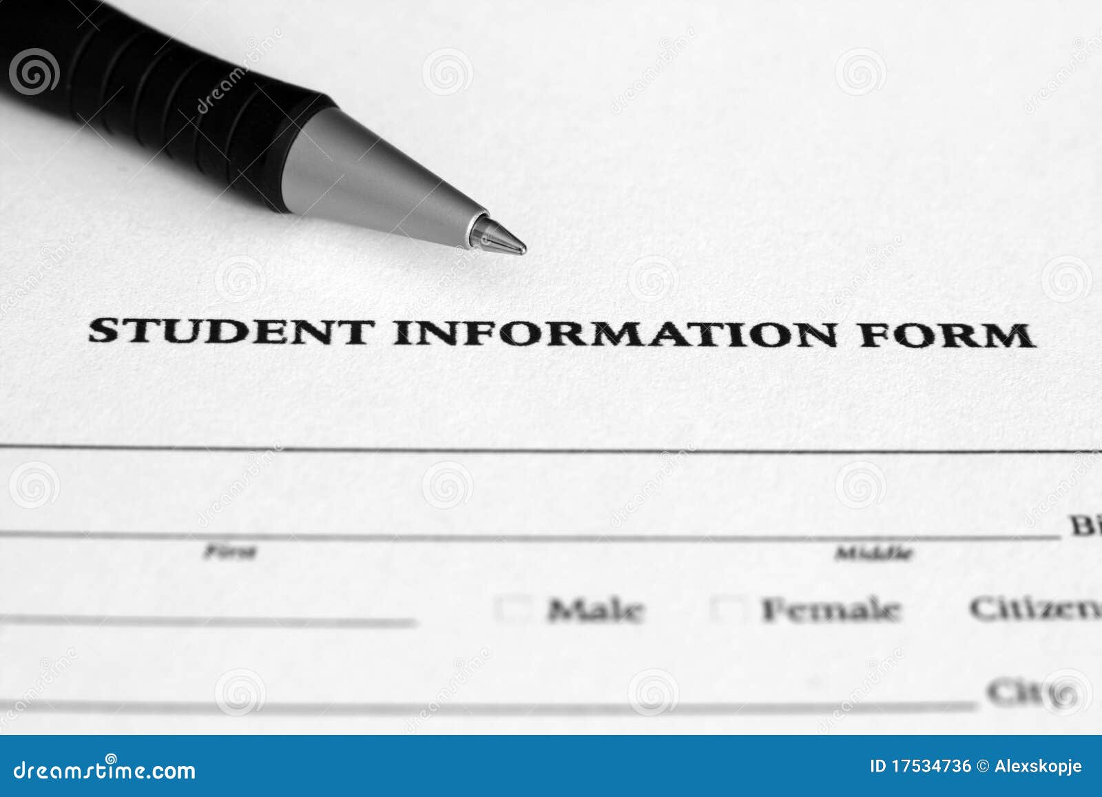 Student information form stock photo. Image of identity - 17534736