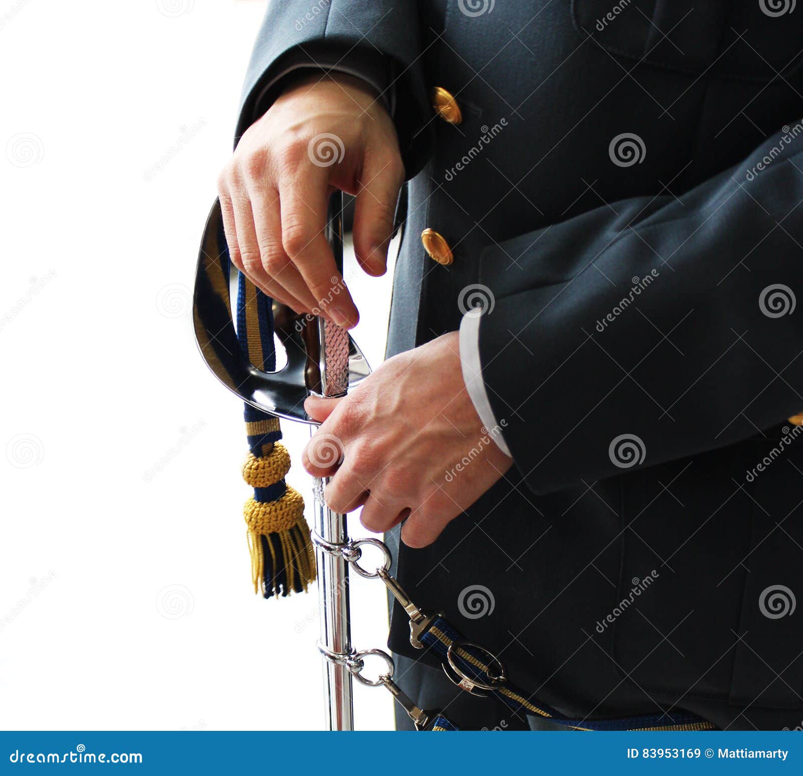 Student Inspector of Financial Police with Sword and Uniform Stock ...