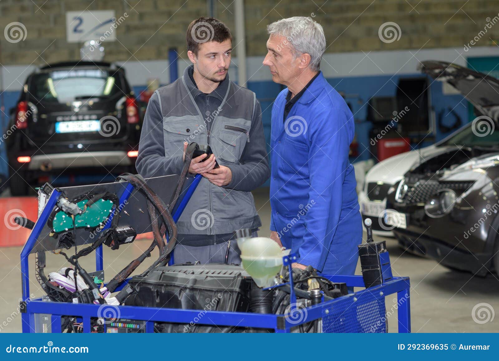 Student with Instructor Repairing Car during Apprenticeship Stock Image ...