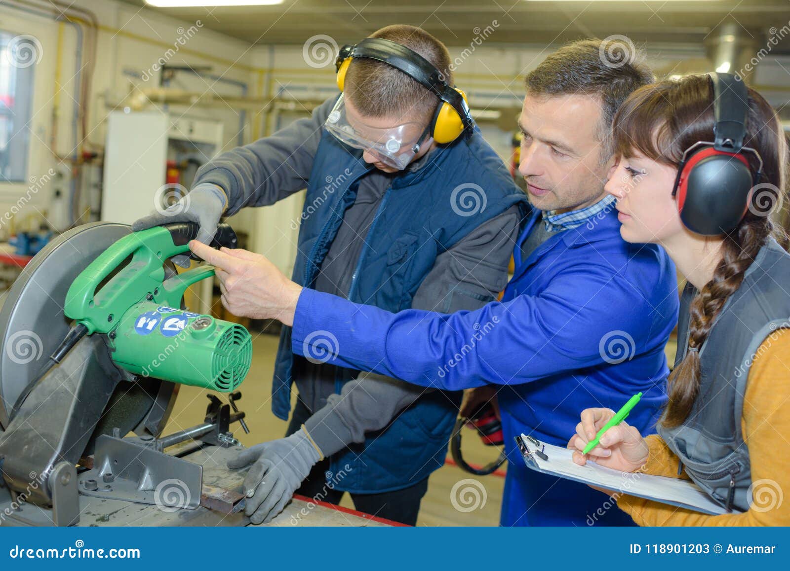 Student in Ironworks Class Using Circular Saw Stock Image - Image of ...