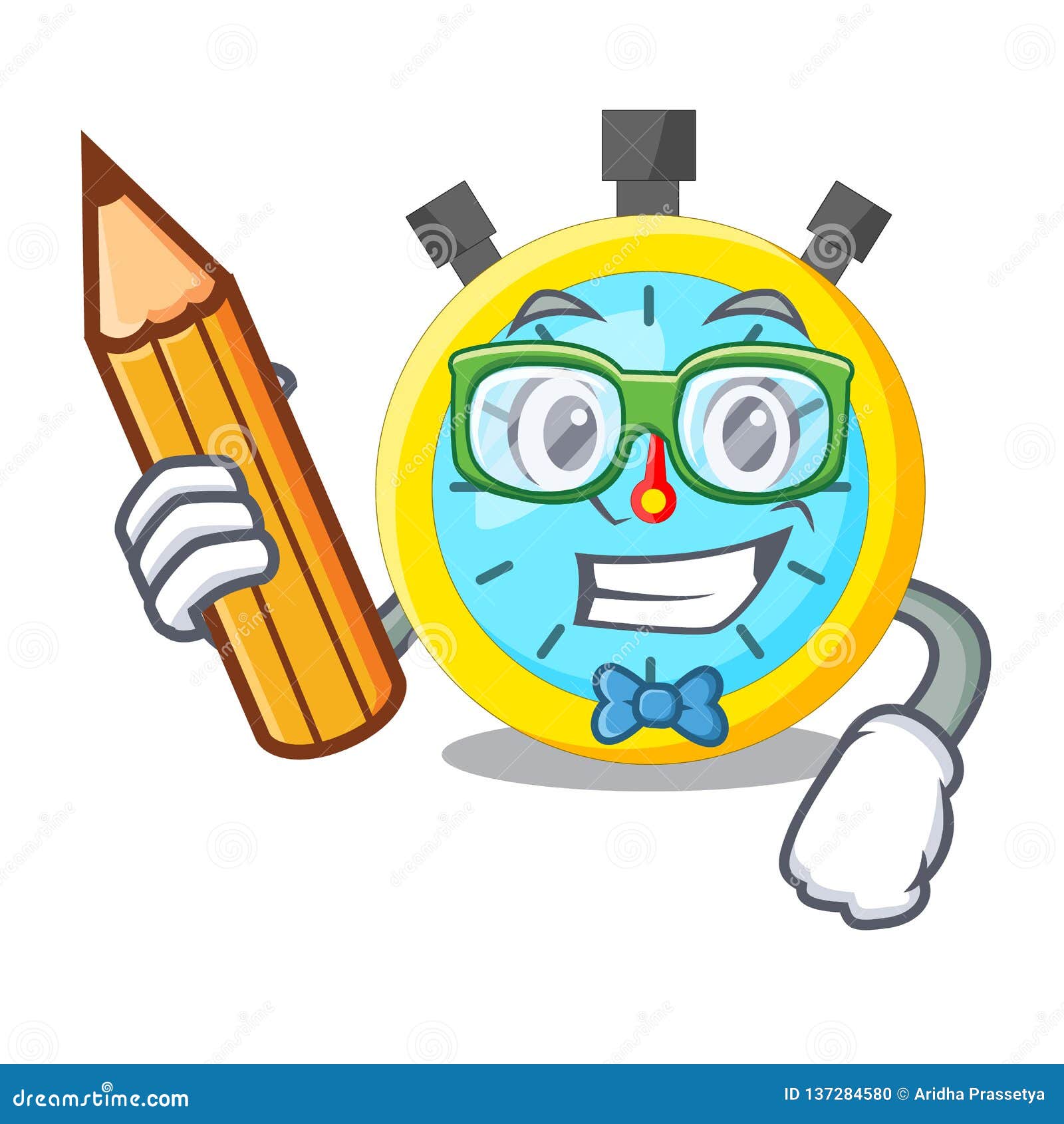 Student Isolated Stopwatch with in the Character Stock Vector ...