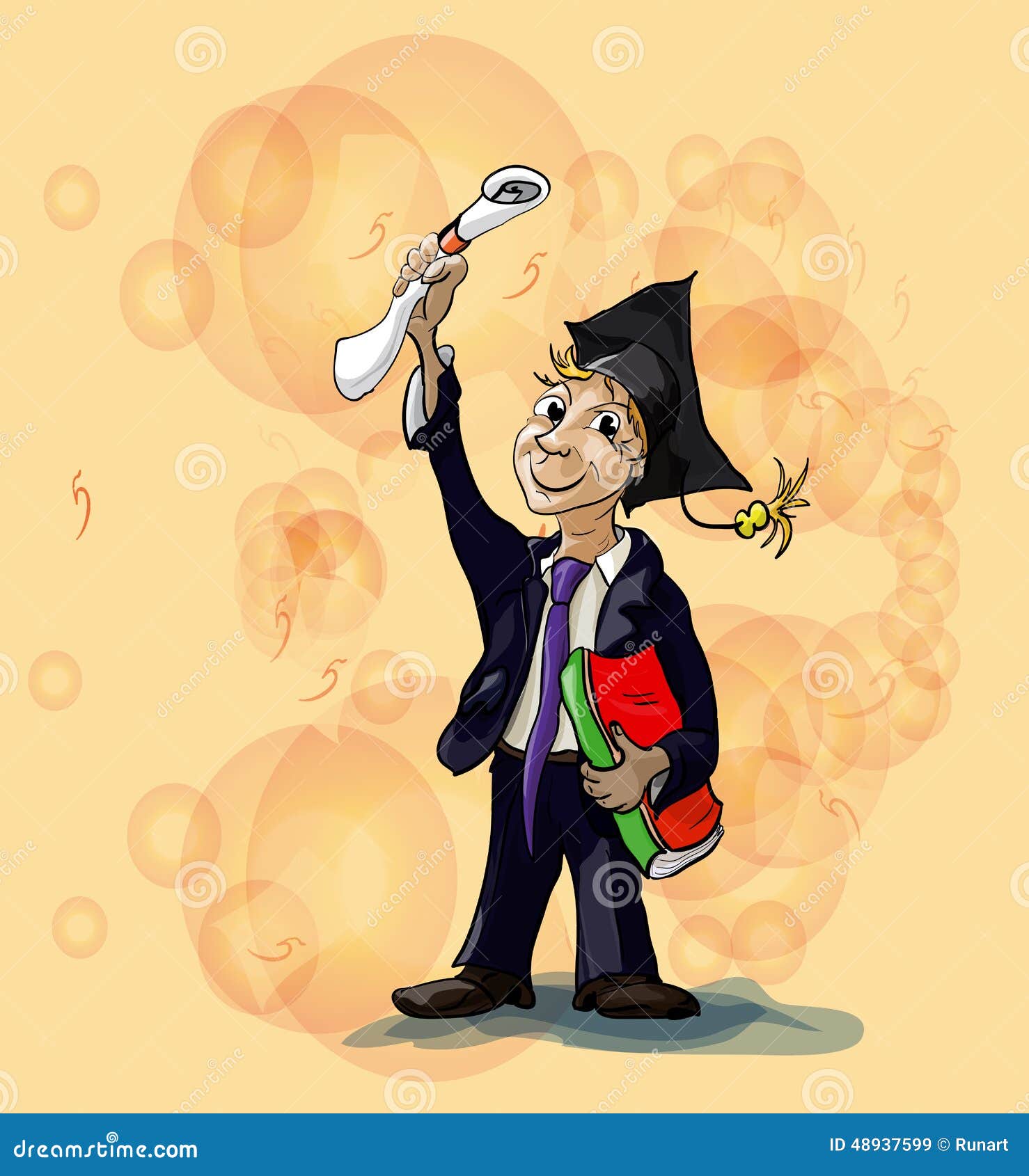 Student Boy Who Successfully Passed His Graduation Stock Photography ...